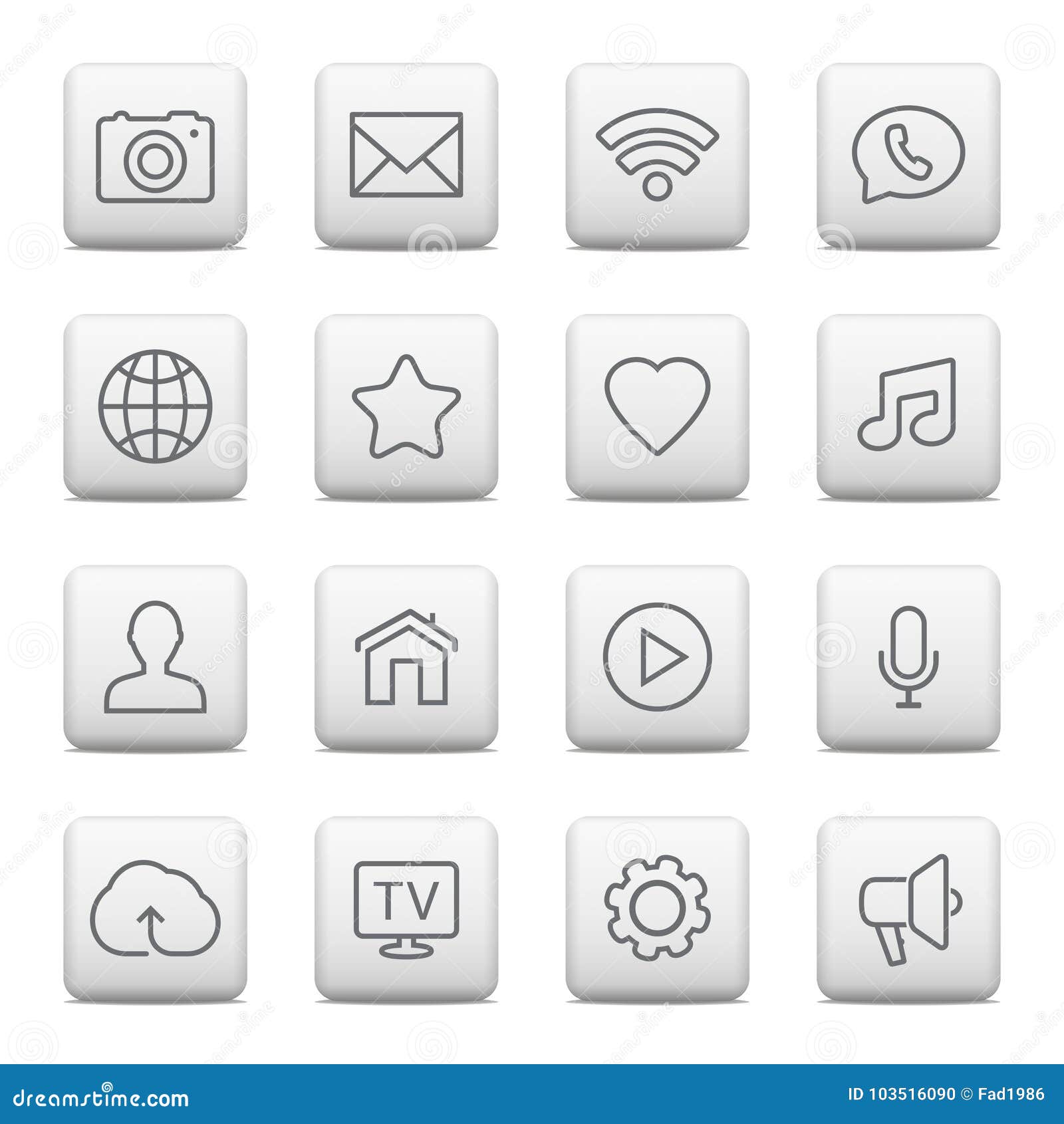 Botones E Iconos Del Web Para El Sitio Web Ilustración del Vector ...