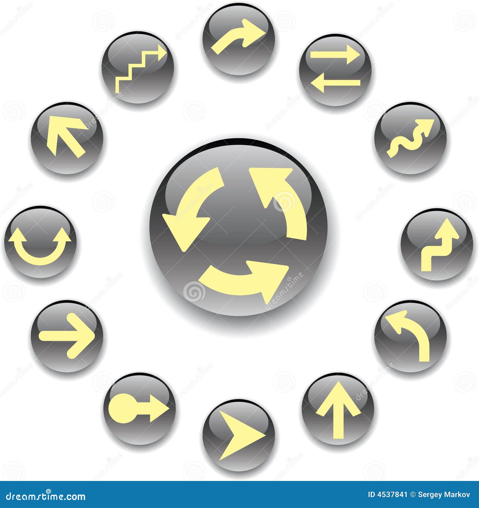Botones Grises Determinados - 4. Flechas Ilustración del Vector ...