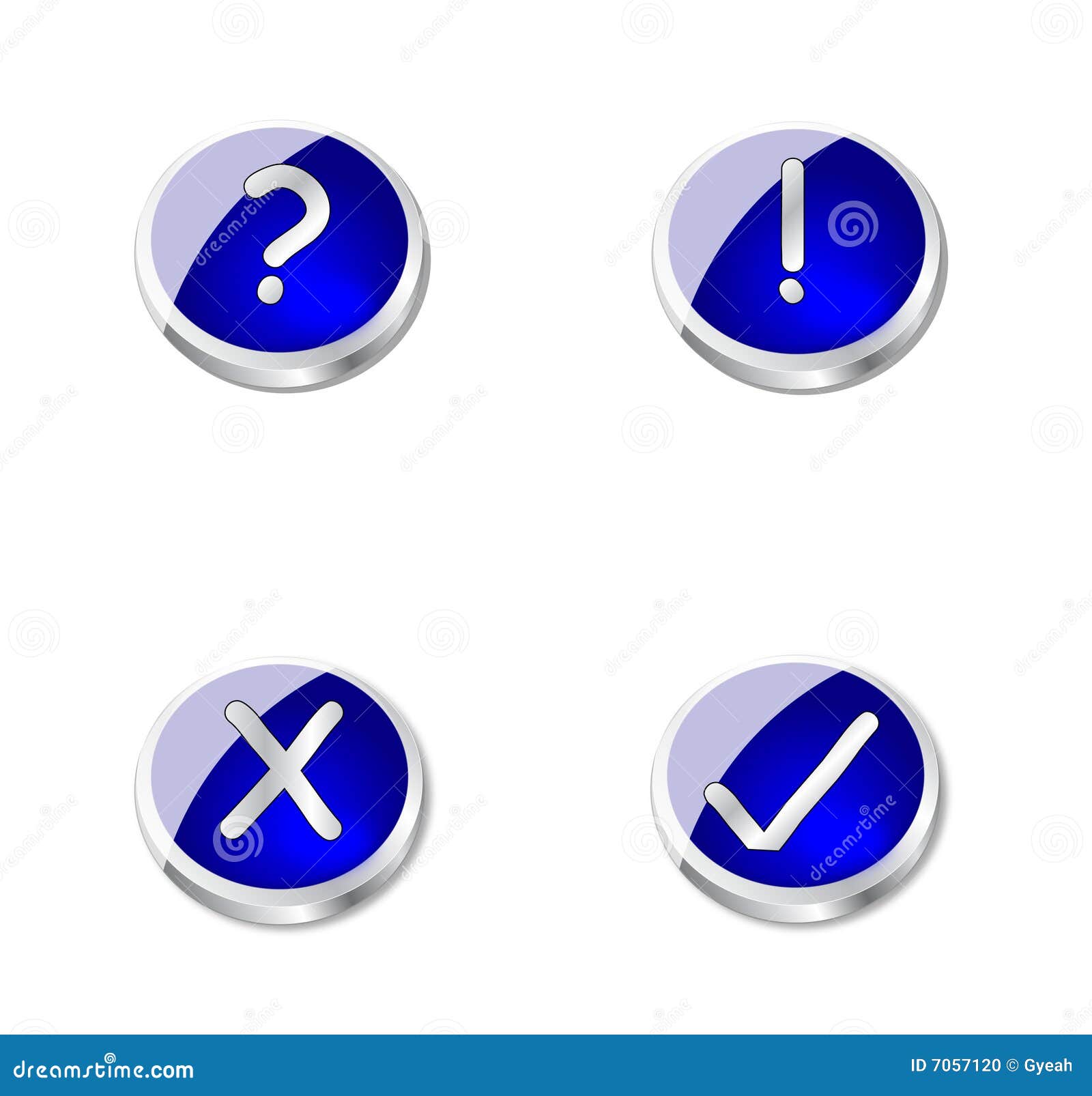 Botones O Iconos Azules Del Metal Ilustración del Vector - Ilustración ...