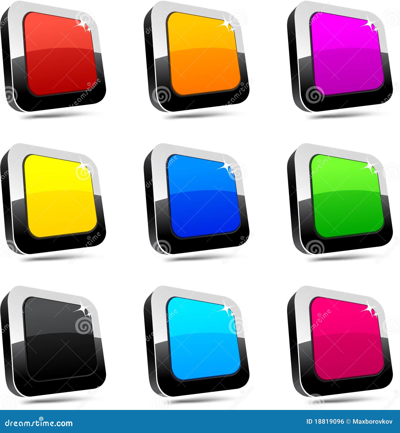 Botones rectangulares 3d. ilustración del vector. Ilustración de ...