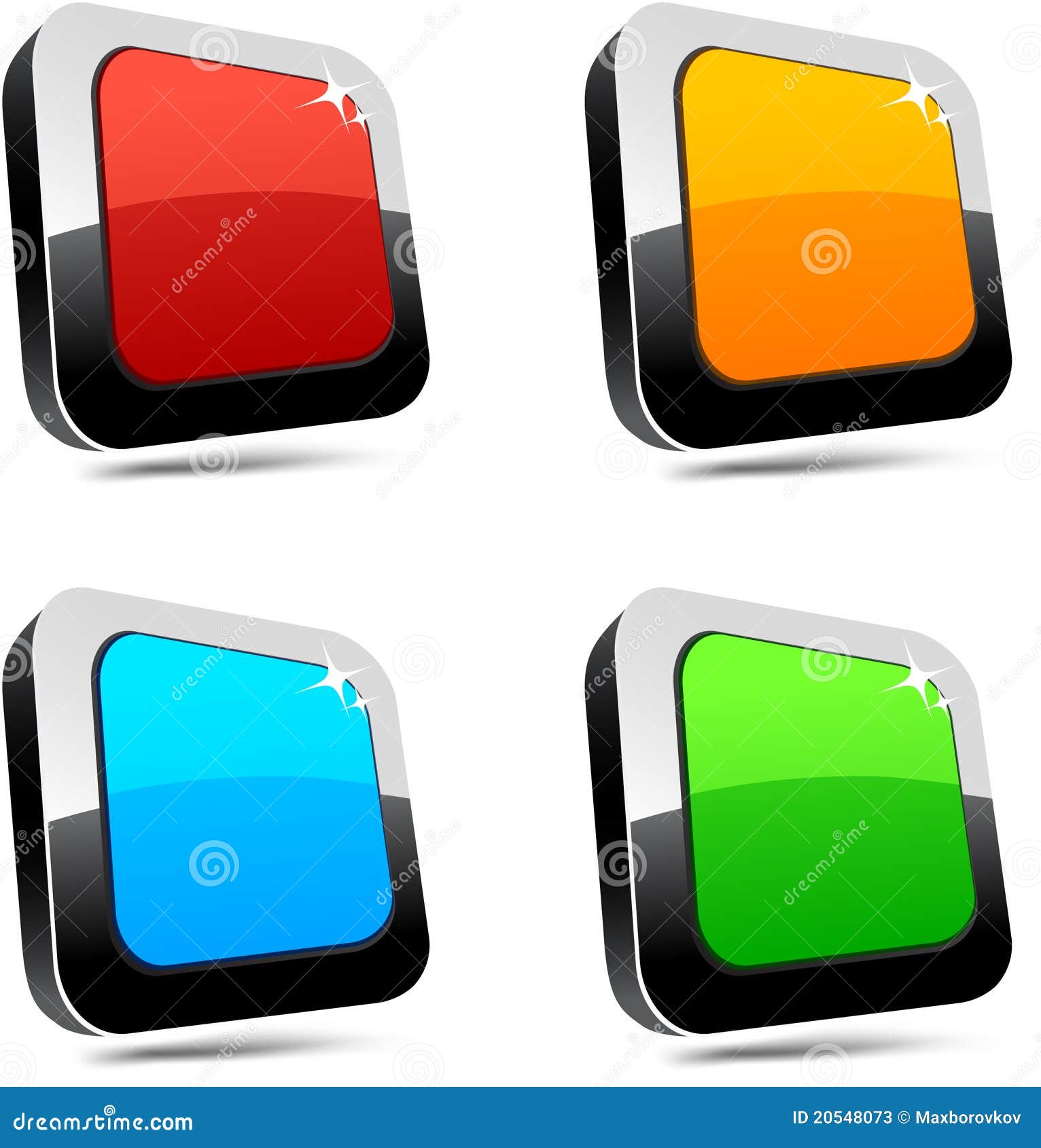 Botones rectangulares 3d. ilustración del vector. Ilustración de ...