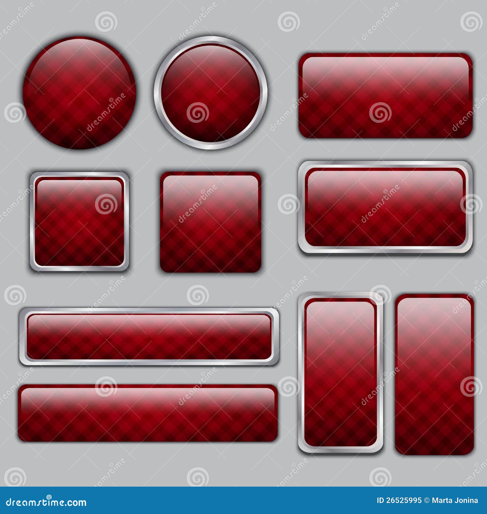 Botones Rojos Brillantes Del Web Ilustración del Vector - Ilustración ...