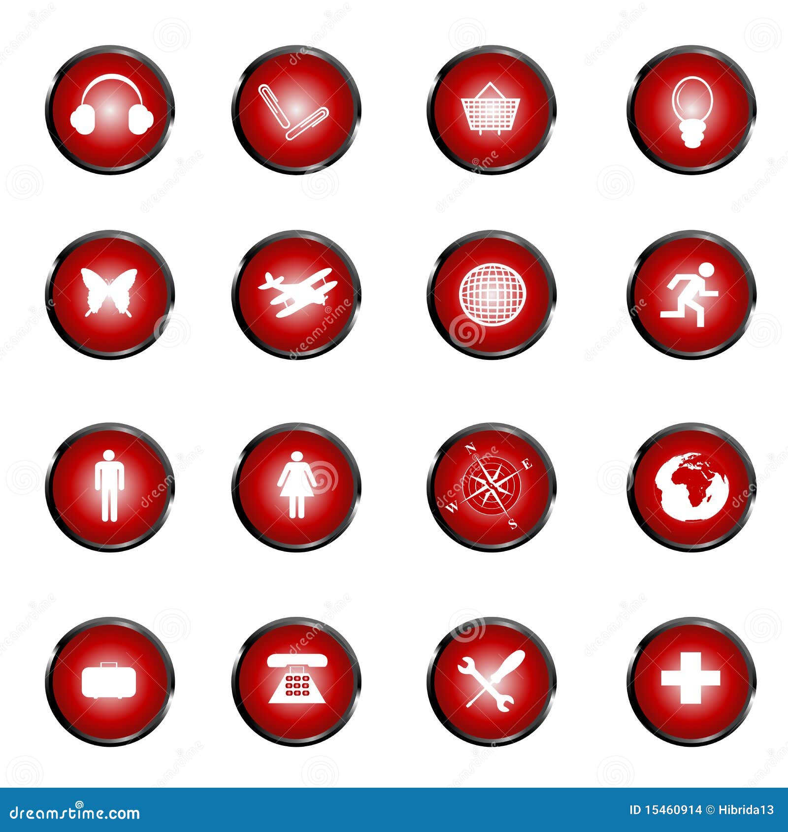 Botones rojos del Web stock de ilustración. Ilustración de icono - 15460914