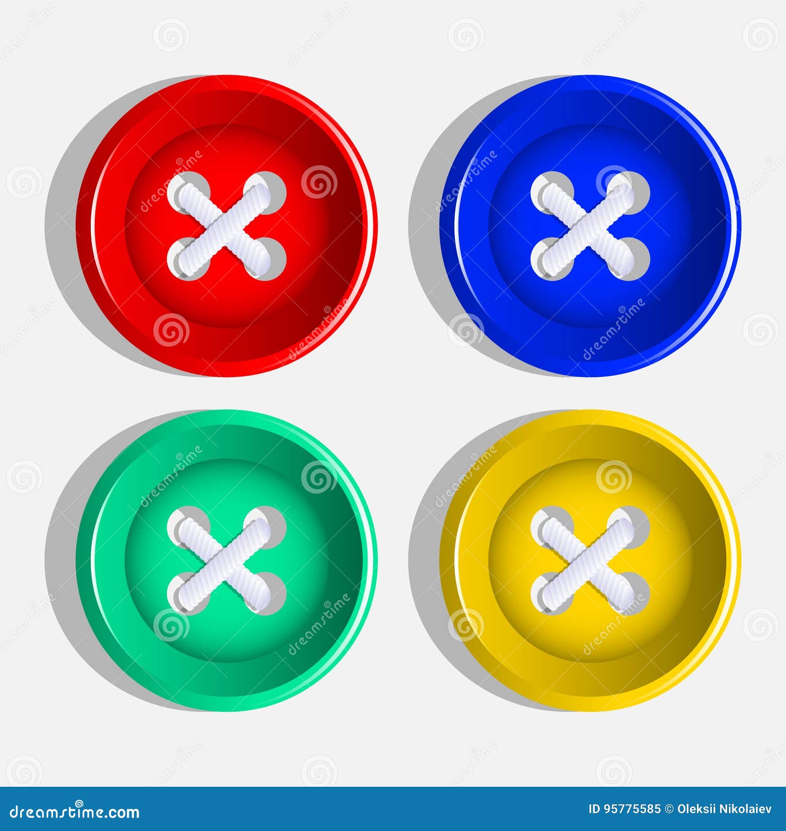 Botones Sistema De Botones Multicolores Vector Stock de ilustración ...