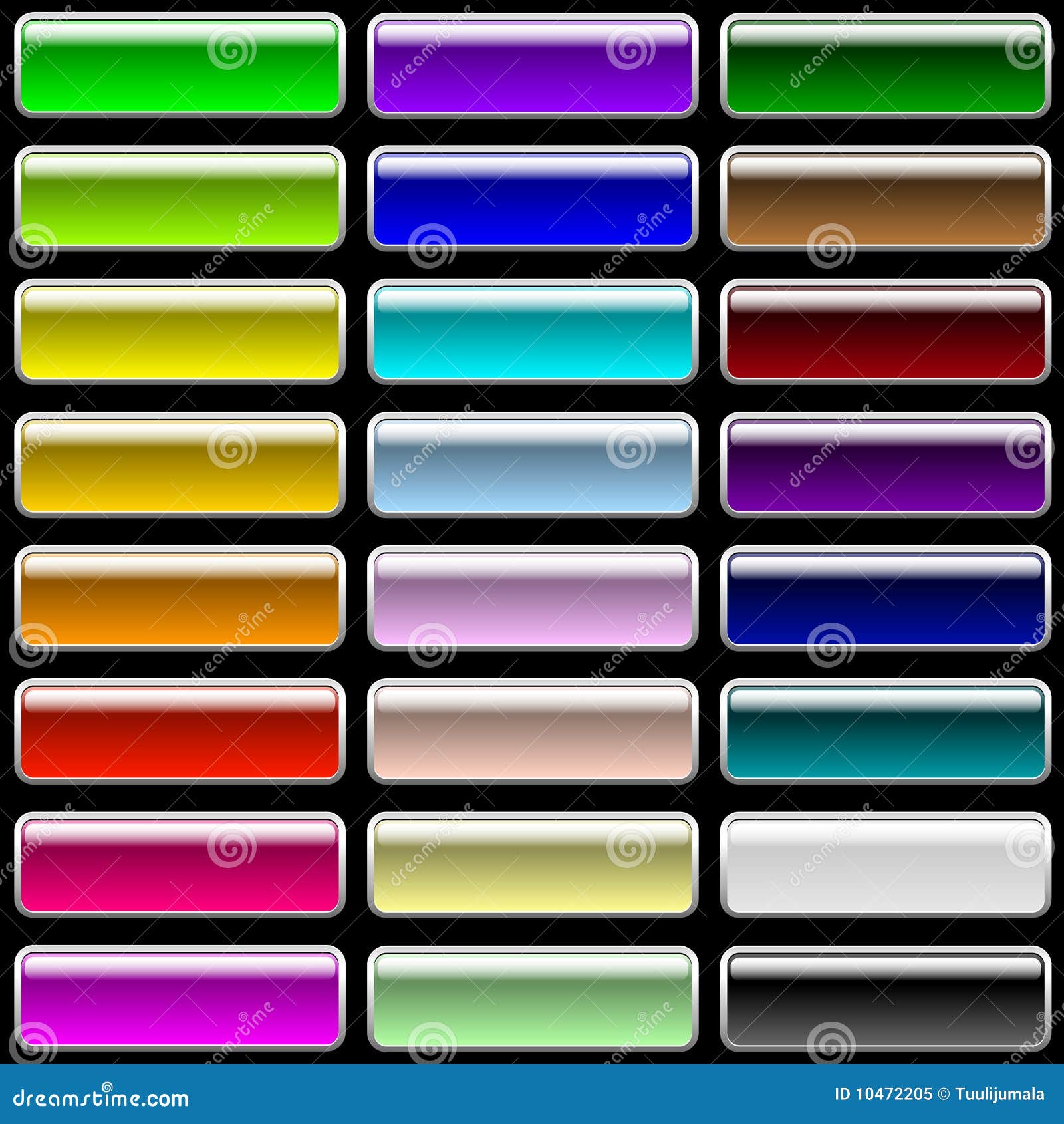 Botones Varicolored Rectangulares Brillantes Ilustración del Vector ...