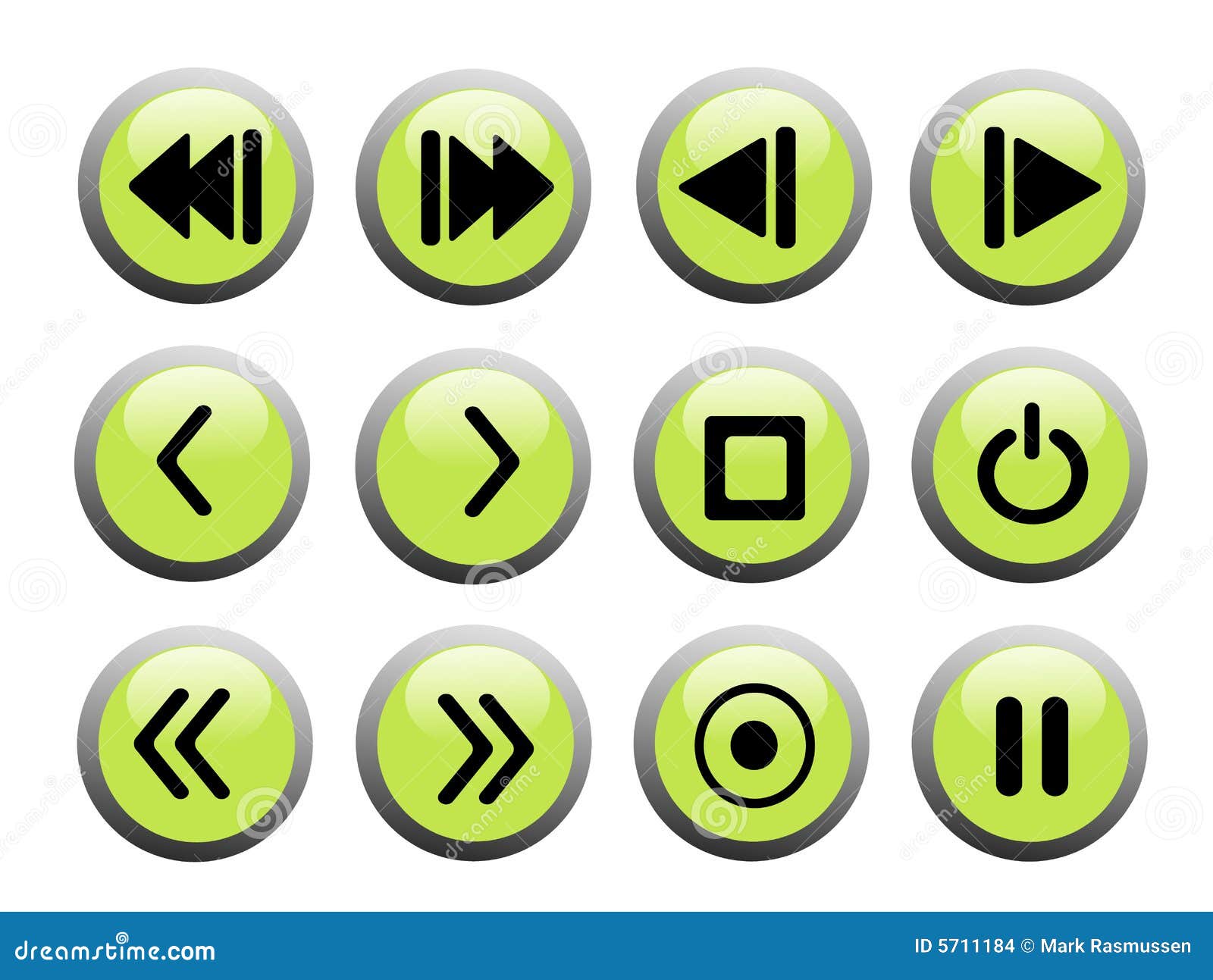 Botones verdes del icono ilustración del vector. Ilustración de juego ...