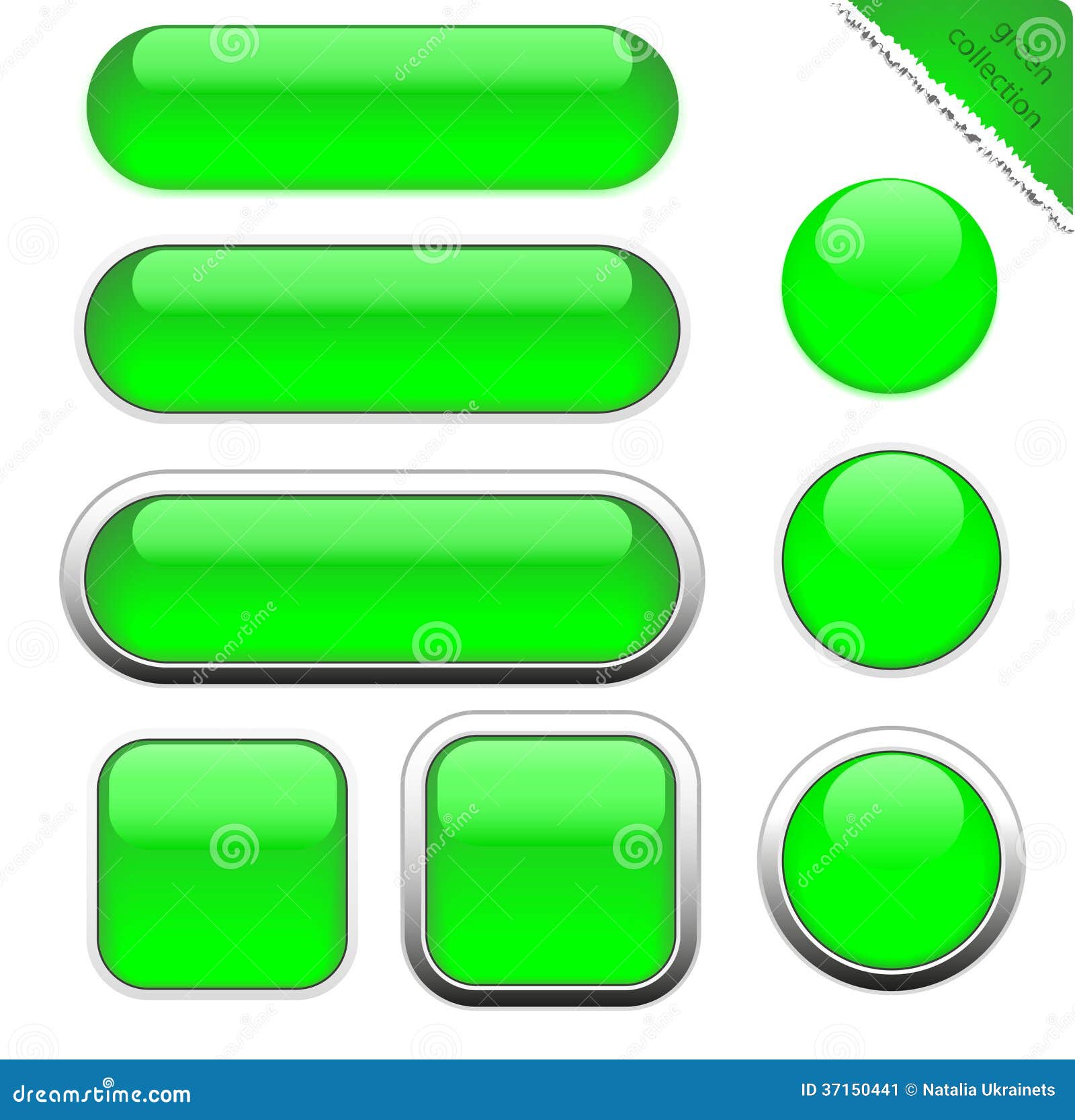 Botones Verdes En Blanco Del Web Ilustración del Vector - Ilustración ...