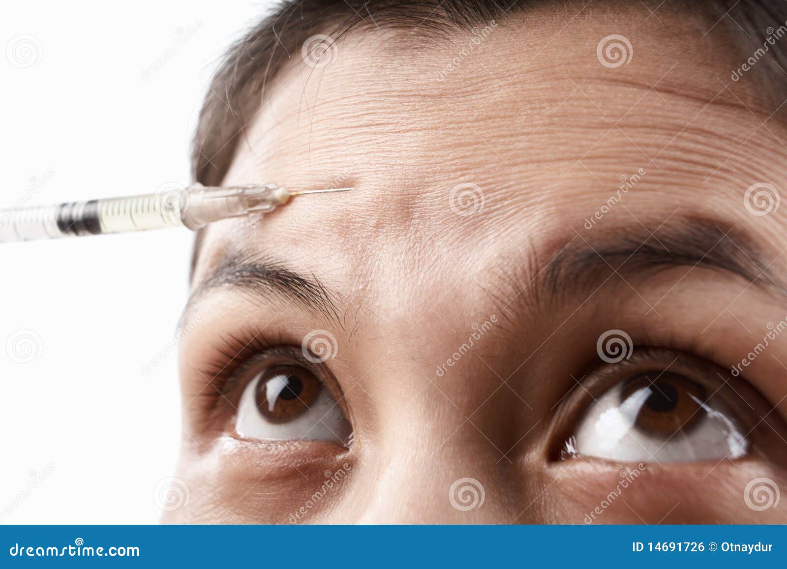 Botox injection stock photo. Image of forehead, wrinkle - 14691726