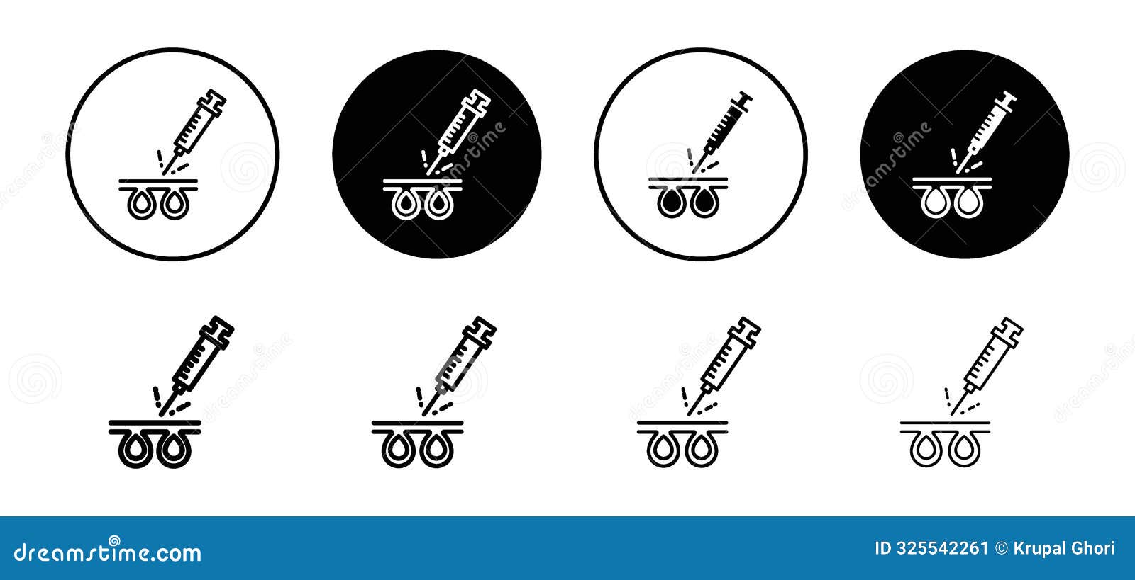 Botox Injection Icon Vector Set Collection for Web Stock Vector ...