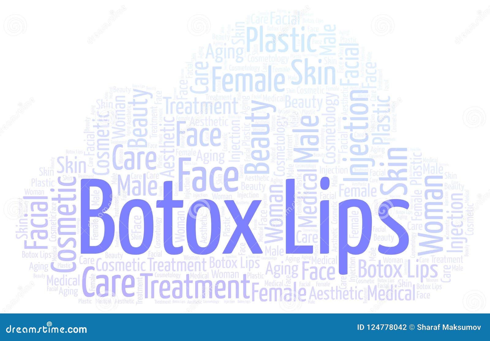 Botox Lips Word Cloud. Stock Photography | CartoonDealer.com #124778042