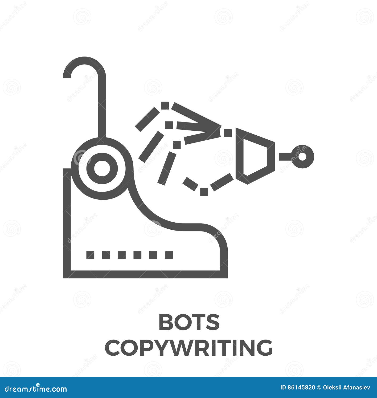 Bots copywriting icon stock vector. Illustration of linear - 86145820