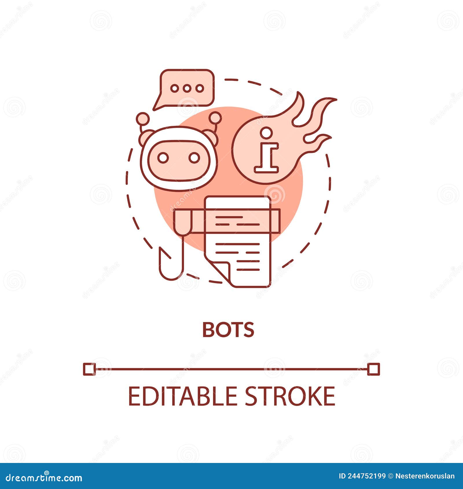Bots red concept icon stock vector. Illustration of vector - 244752199