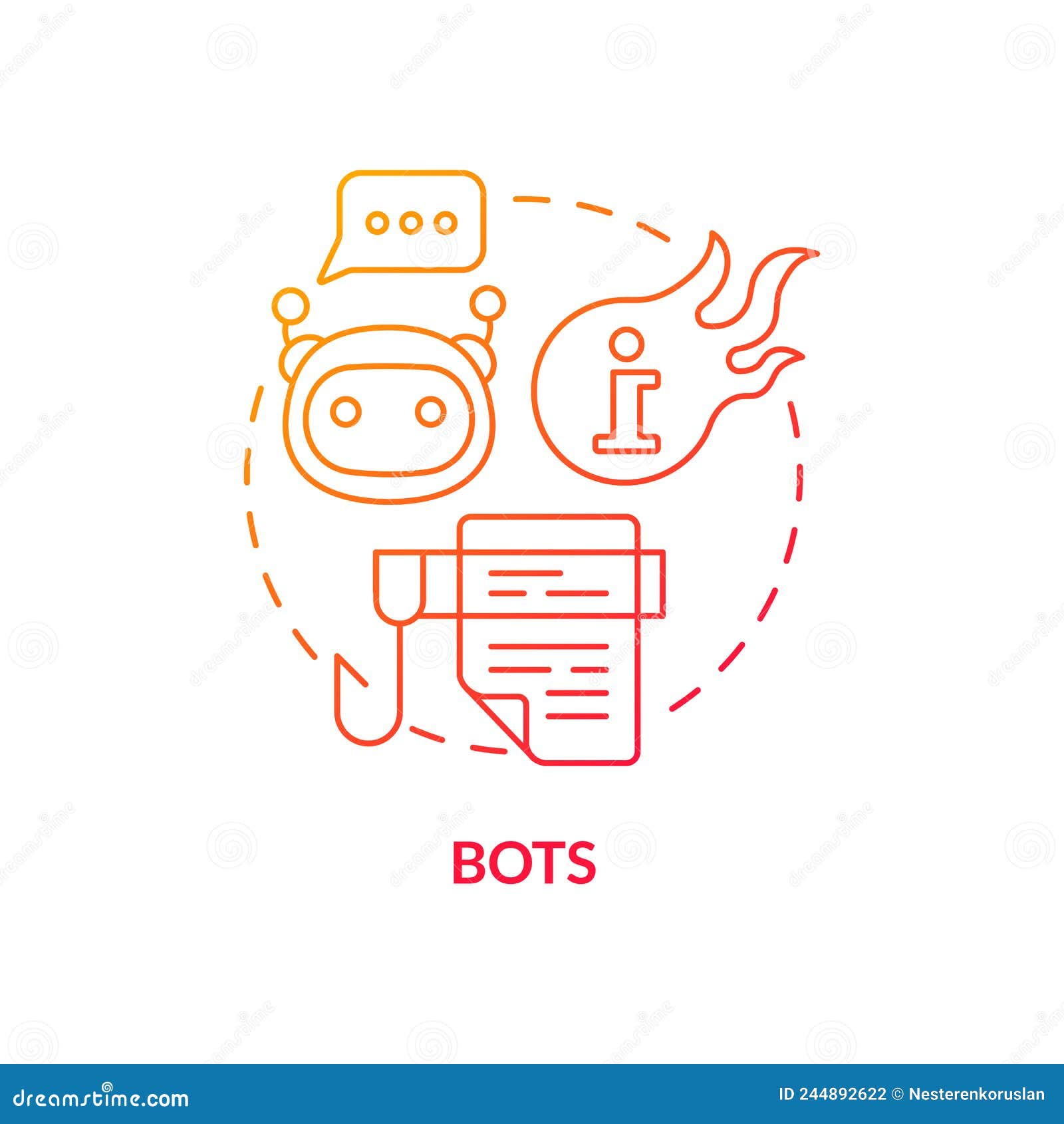 Bots Red Gradient Concept Icon Stock Vector - Illustration of political ...