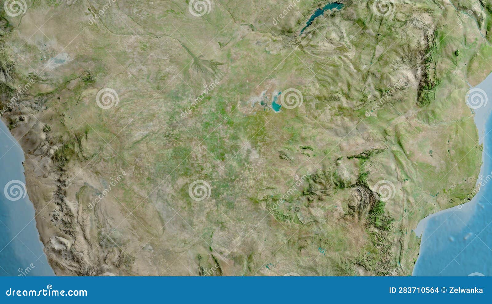 Botswana Area. Satellite Map Stock Illustration - Illustration of globe ...