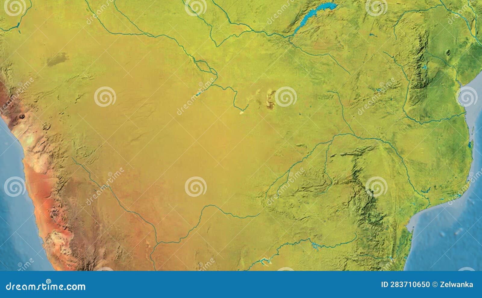 Botswana Area. Topographic Map Stock Illustration - Illustration of topographic, africa: 283710650