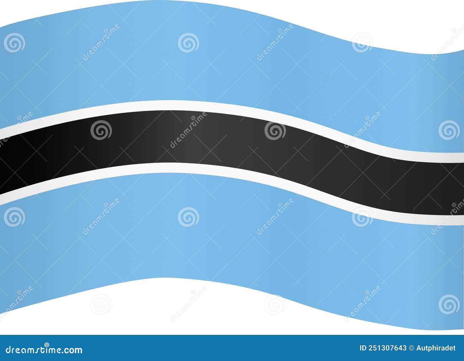 Botswana Flag Flying on White Background Stock Vector - Illustration of ...