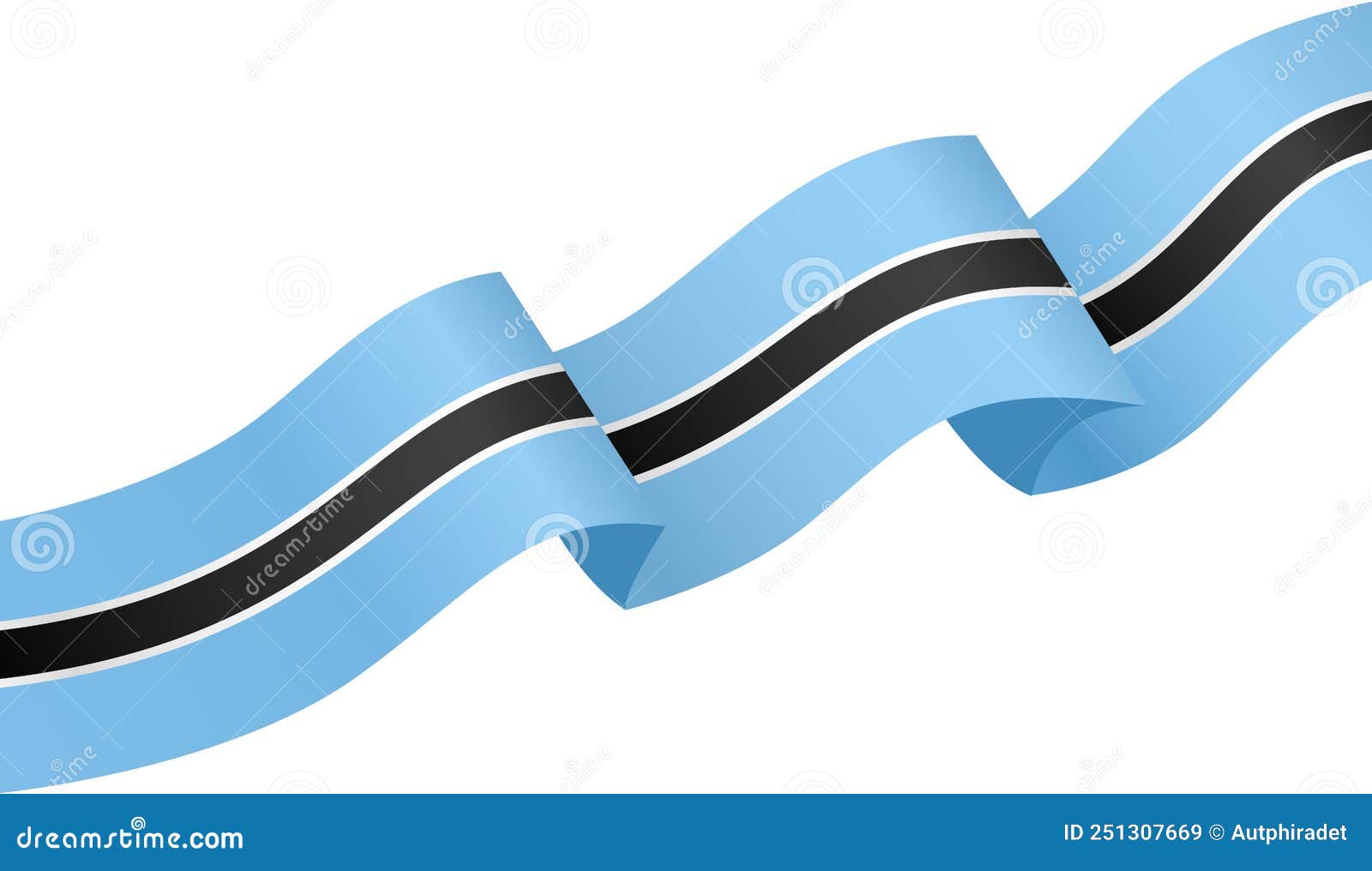 Botswana Flag Flying on White Background Stock Vector - Illustration of ...