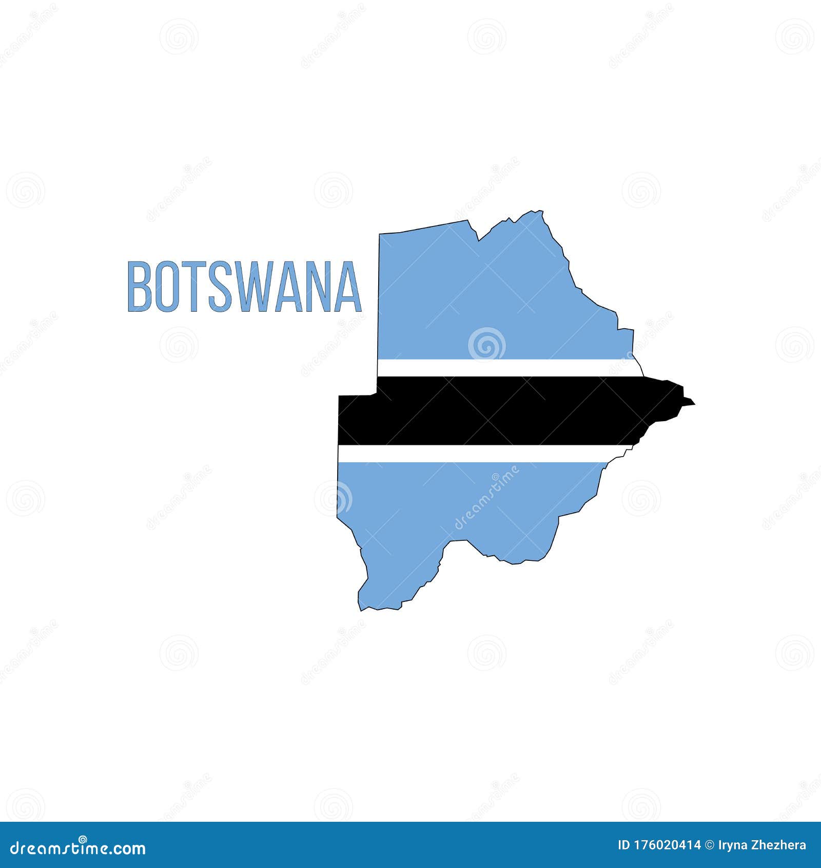 Botswana Flag Map. the Flag of the Country in the Form of Borders ...