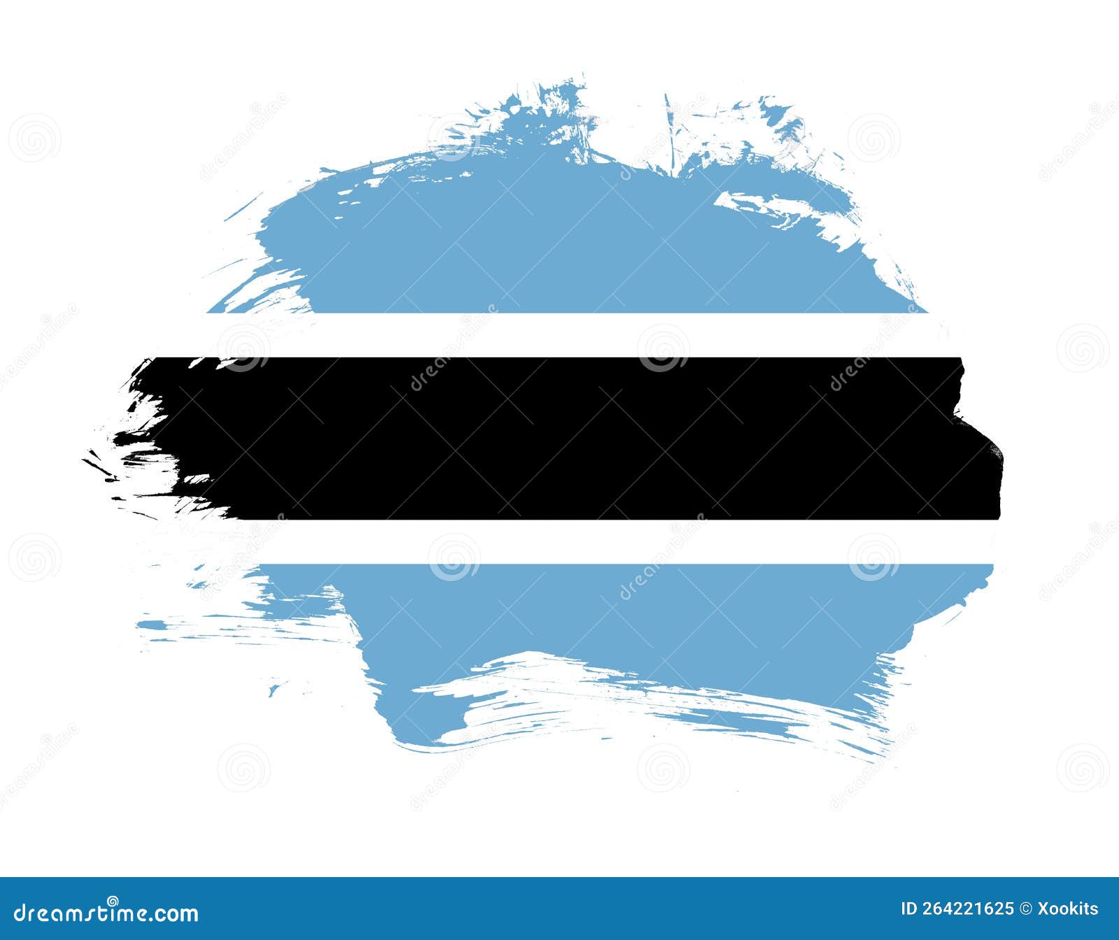 Botswana Flag Painted on Minimal Brush Stroke Background Stock Image ...