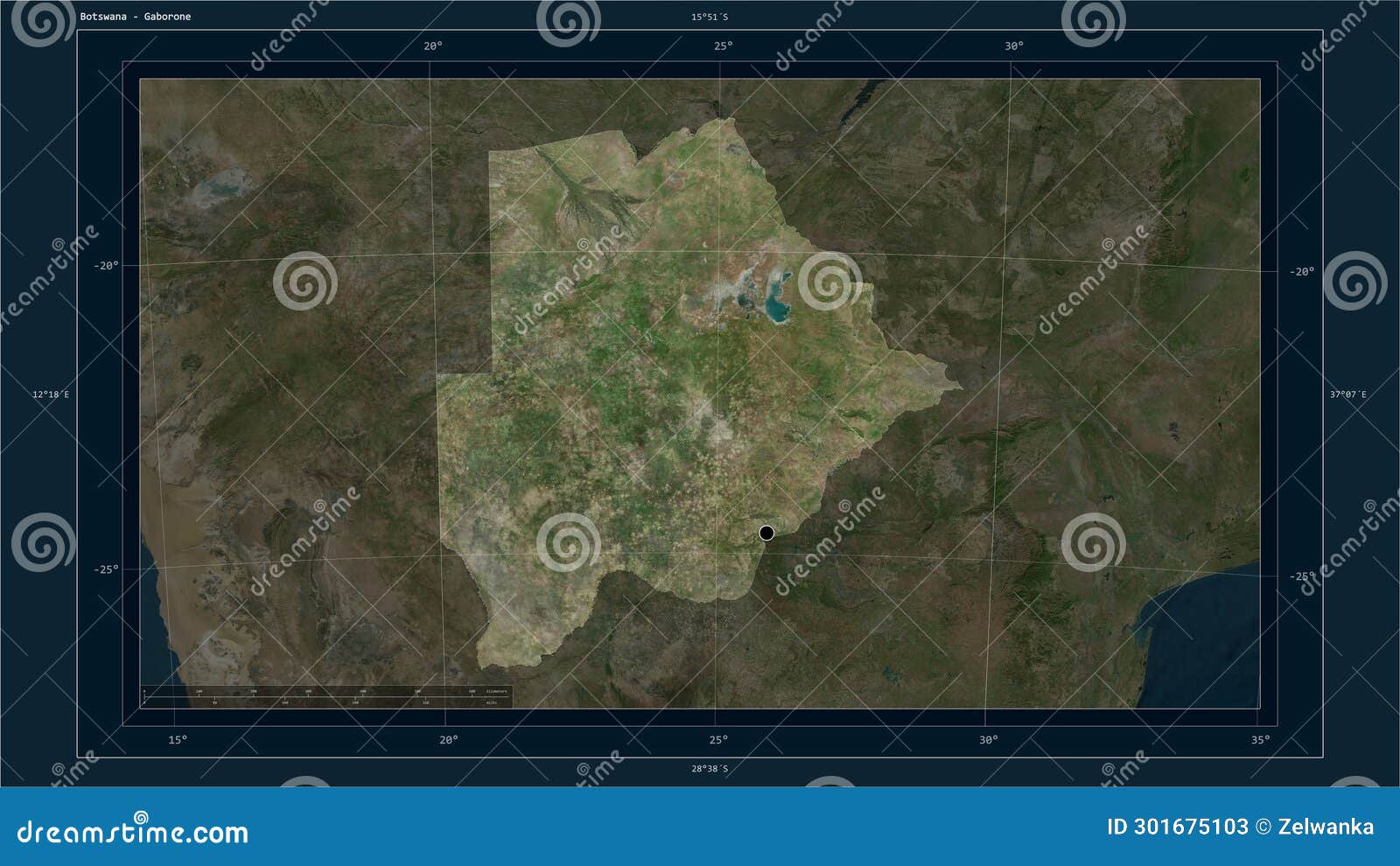 Botswana Highlighted - Composition. High-res Satellite Stock ...