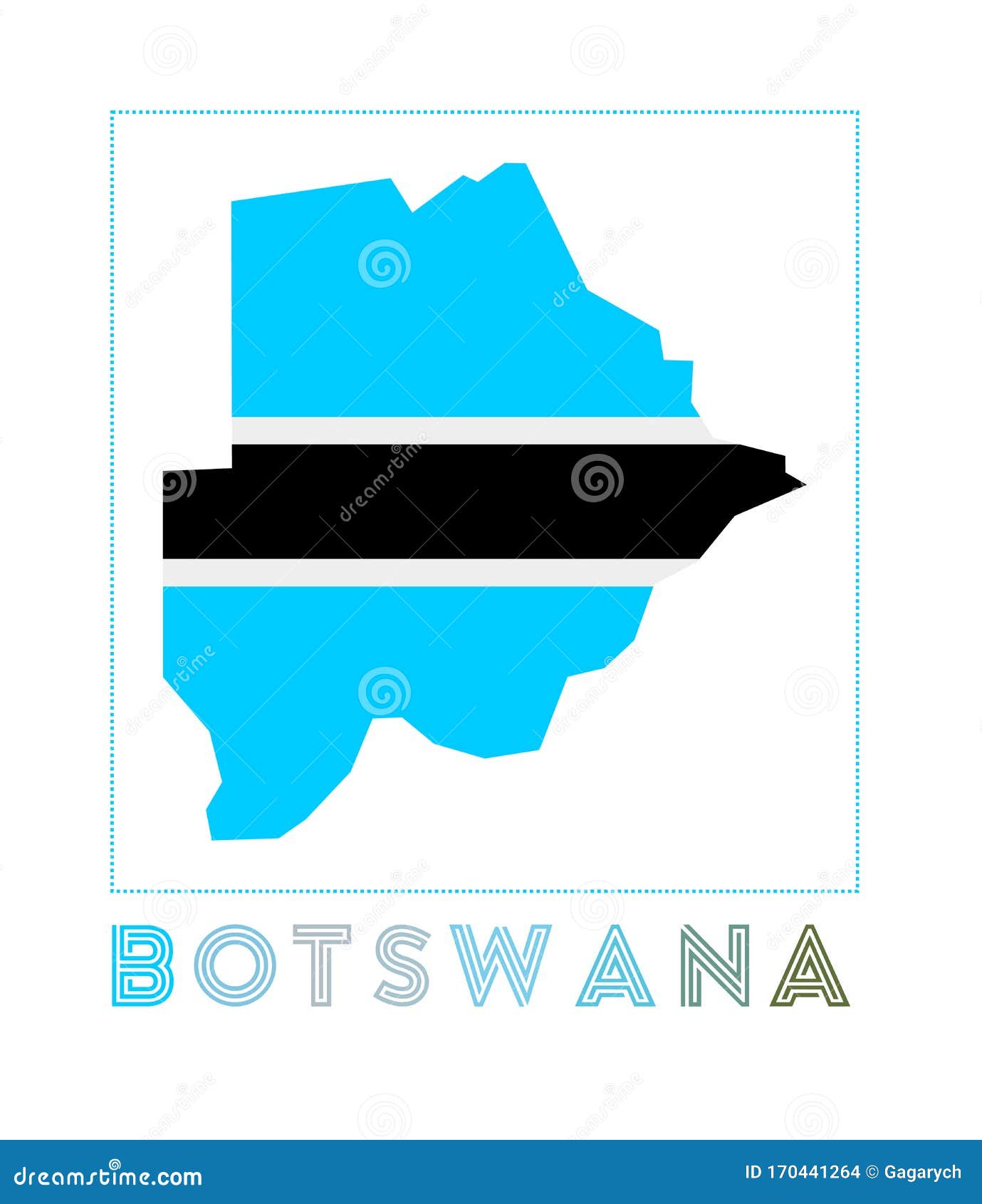 Botswana Logo. Map of Botswana with Country Name. Stock Vector ...