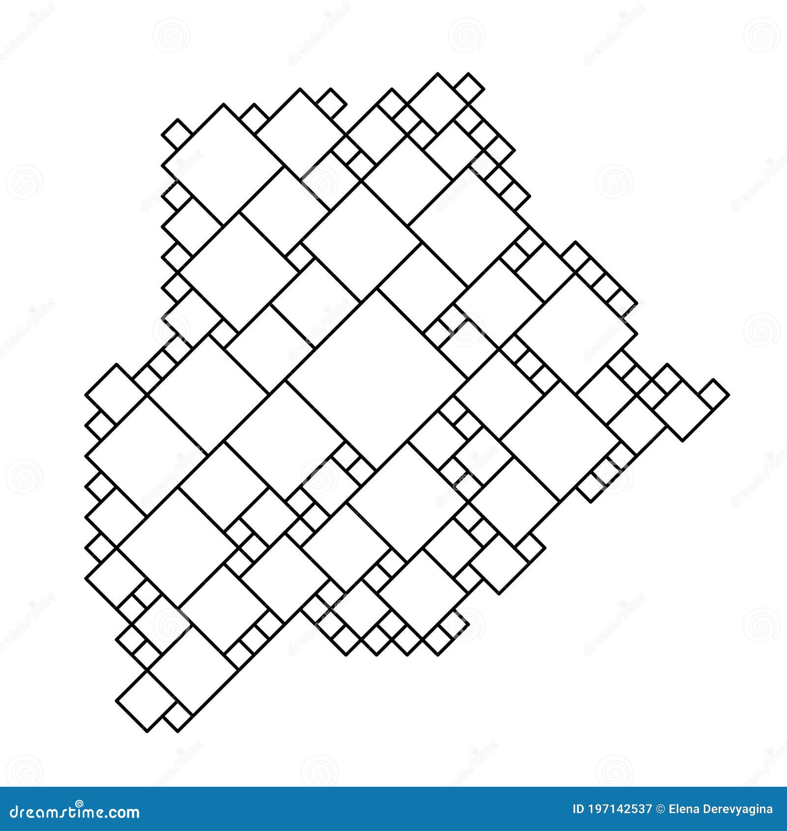Botswana Map from Black Pattern from a Grid of Squares of Different ...