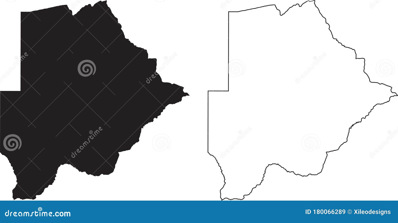 Botswana Map. Black Silhouette Country Map Isolated On White Background ...