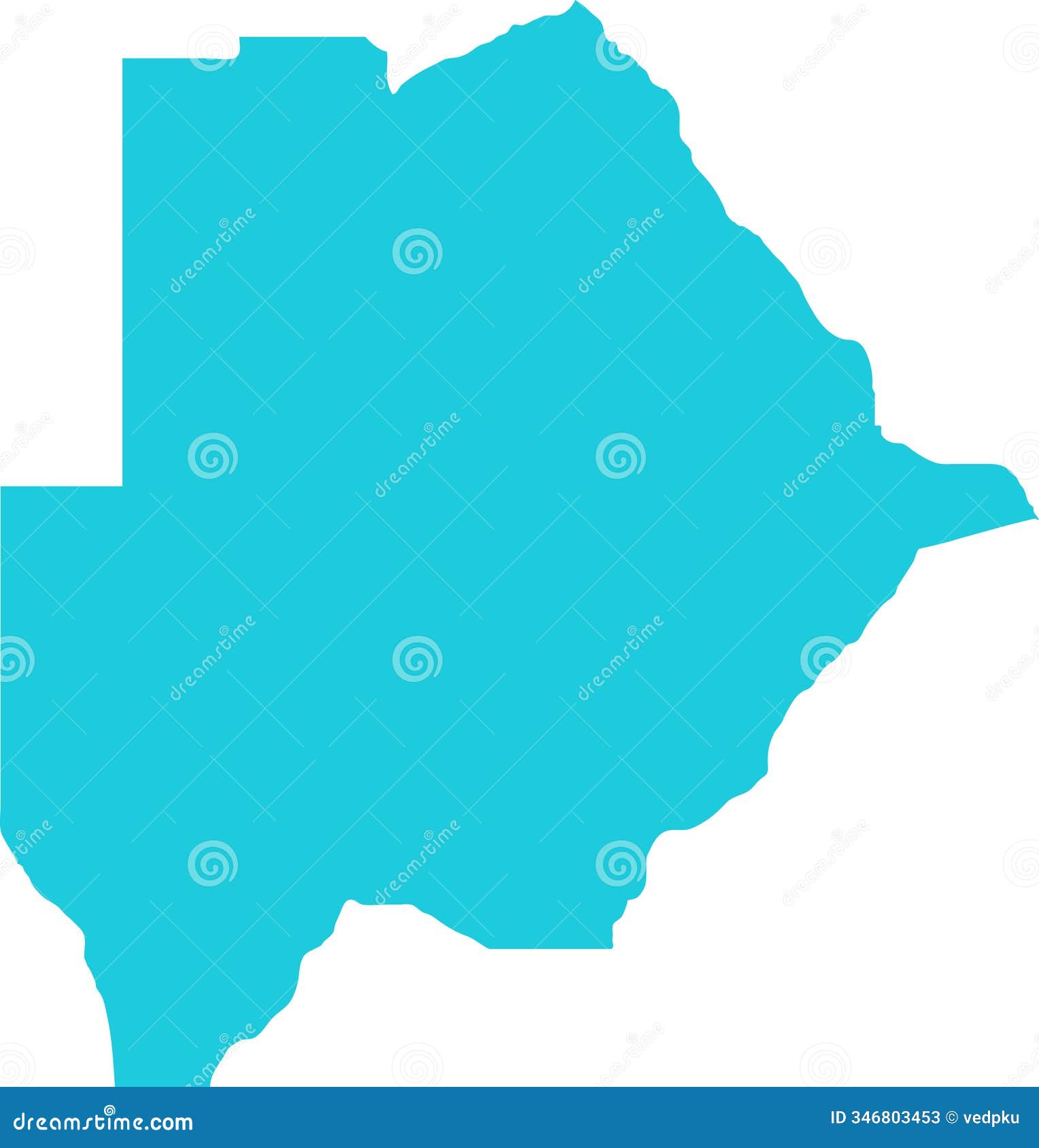 Botswana MAP In Blue, Country Map, Botswana, Border Map, Border Line Of ...