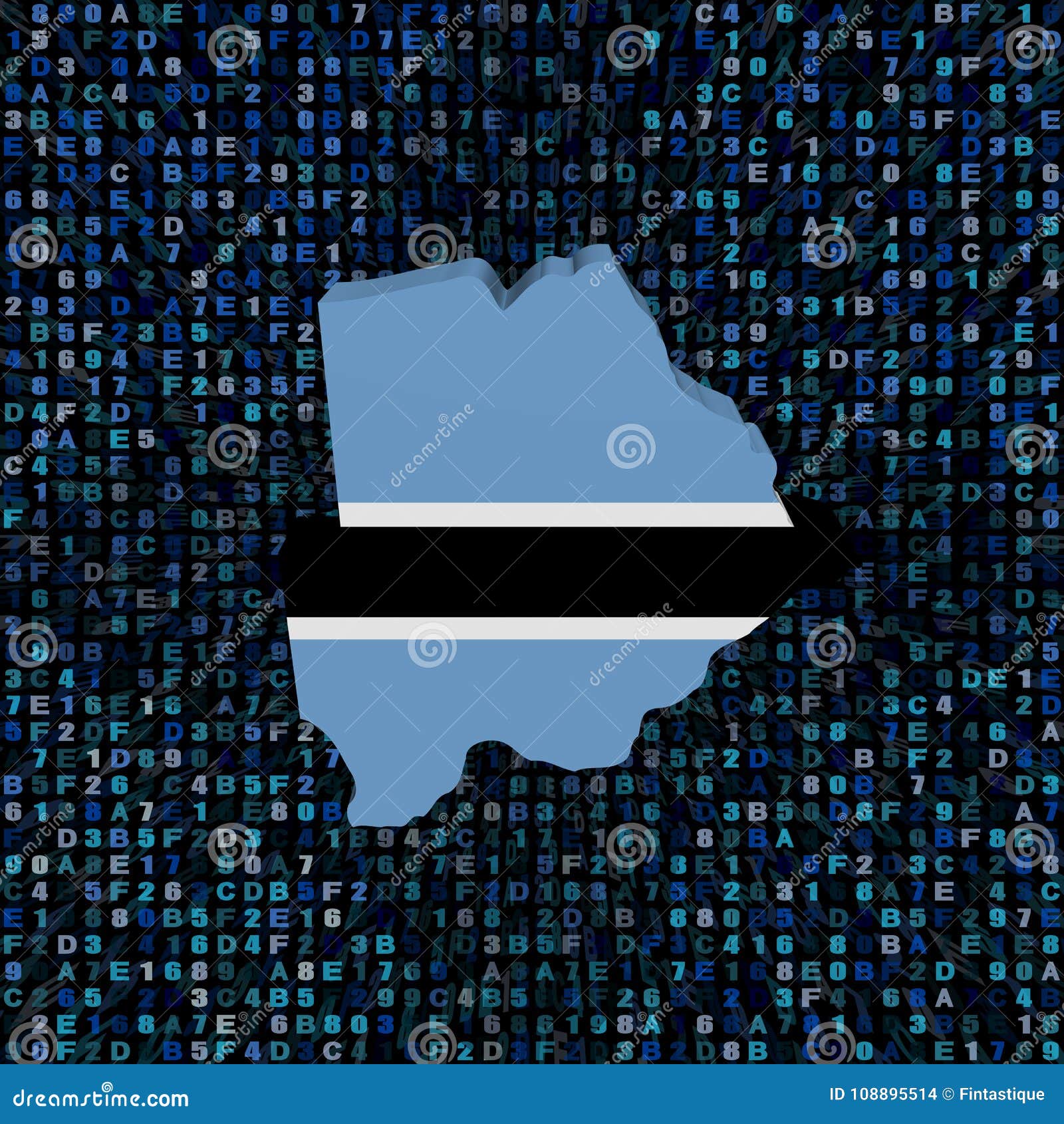 Botswana Map Flag on Hex Code Illustration Stock Illustration ...