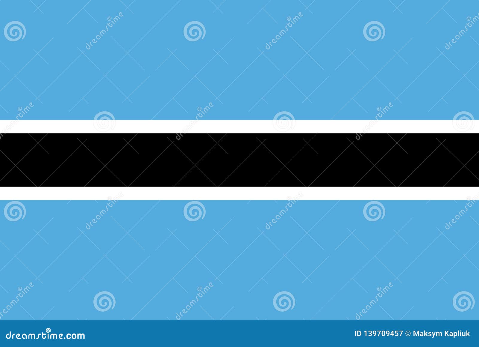 Vector flag of Botswana stock vector. Illustration of gaborone - 139709457