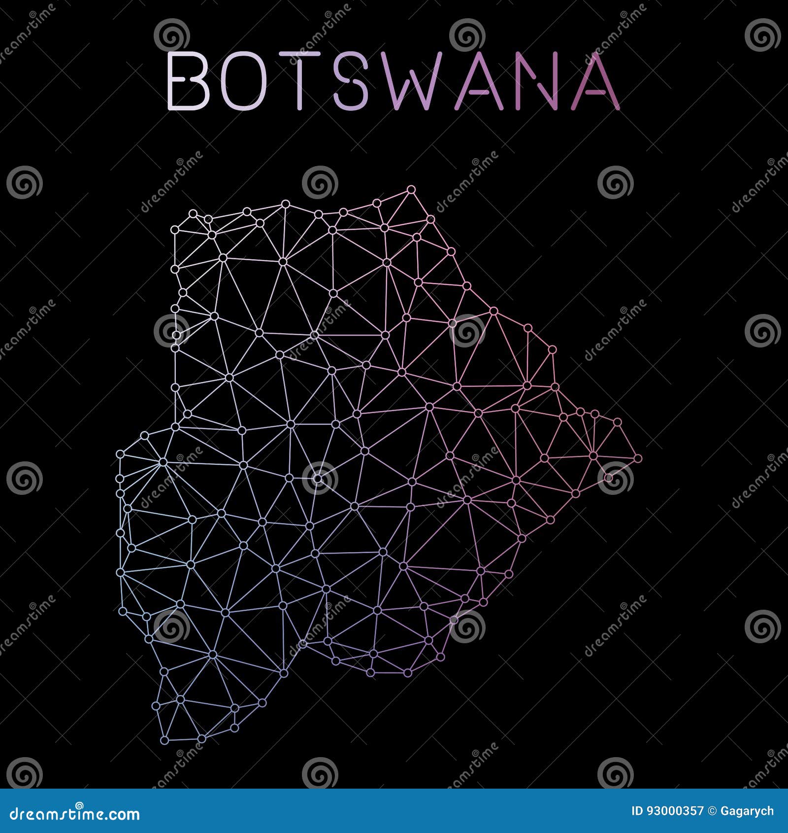 Botswana network map. stock vector. Illustration of atlas - 93000357