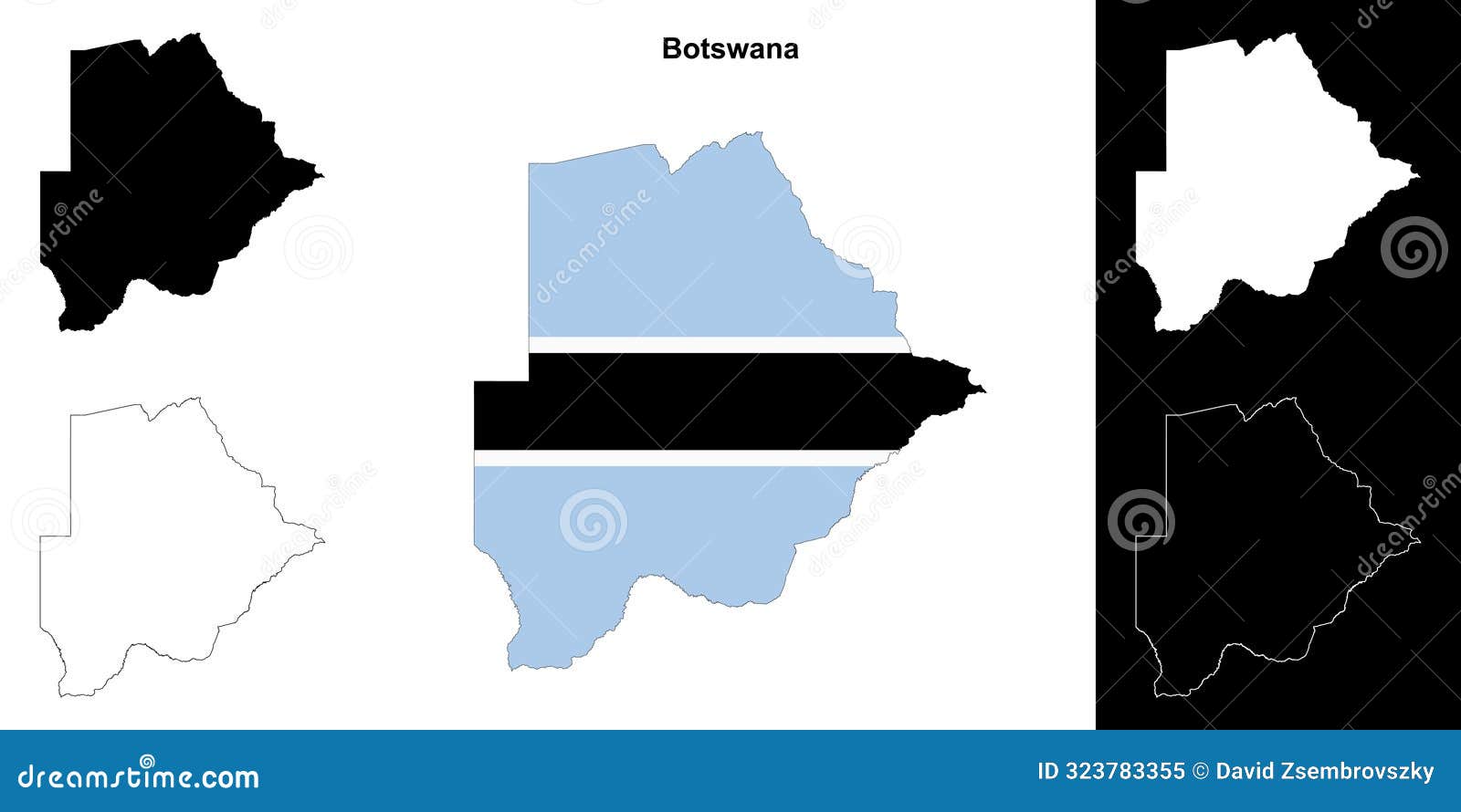 Botswana outline map stock vector. Illustration of boundaries - 323783355