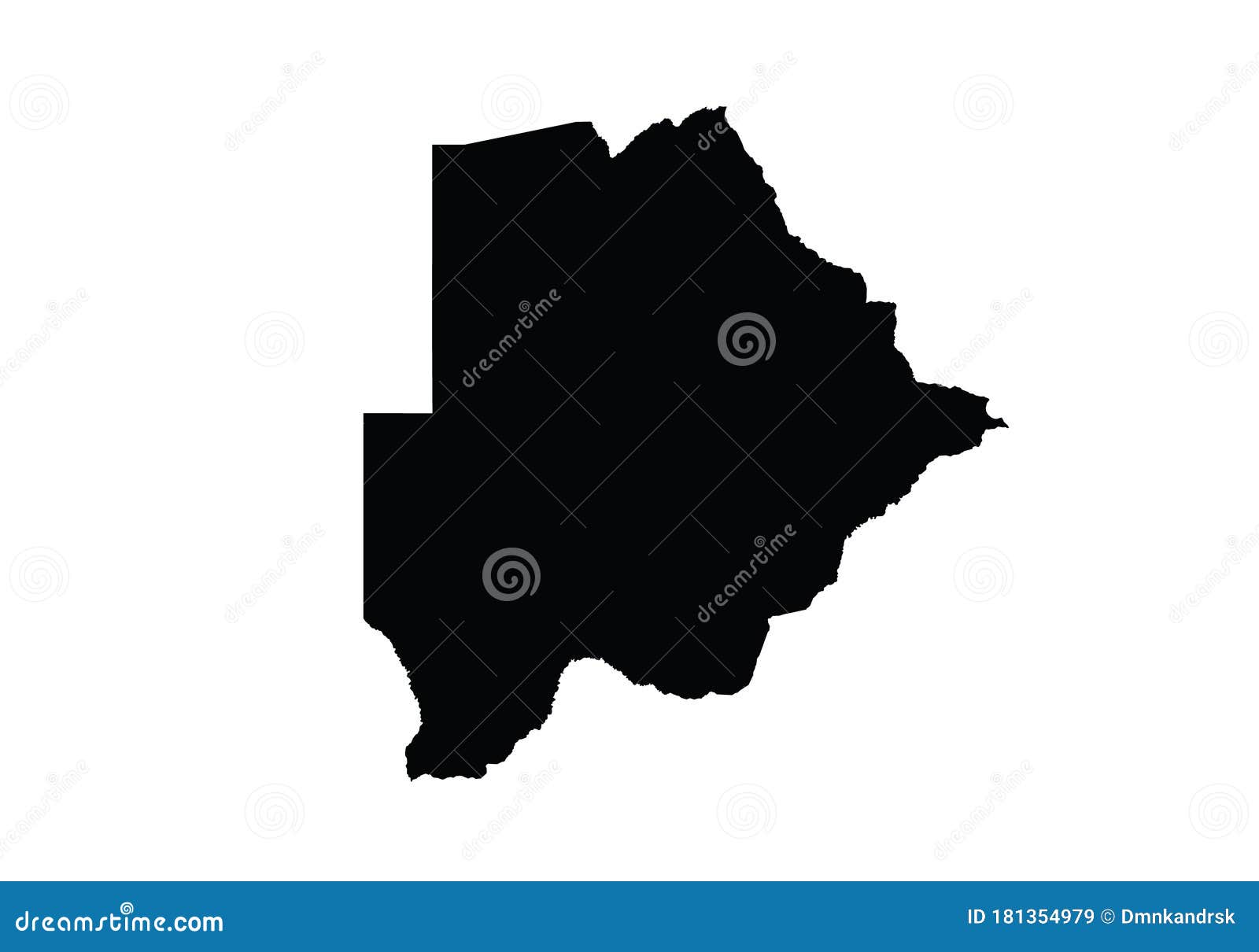 Botswana Outline Map Country Shape Stock Vector - Illustration of ...