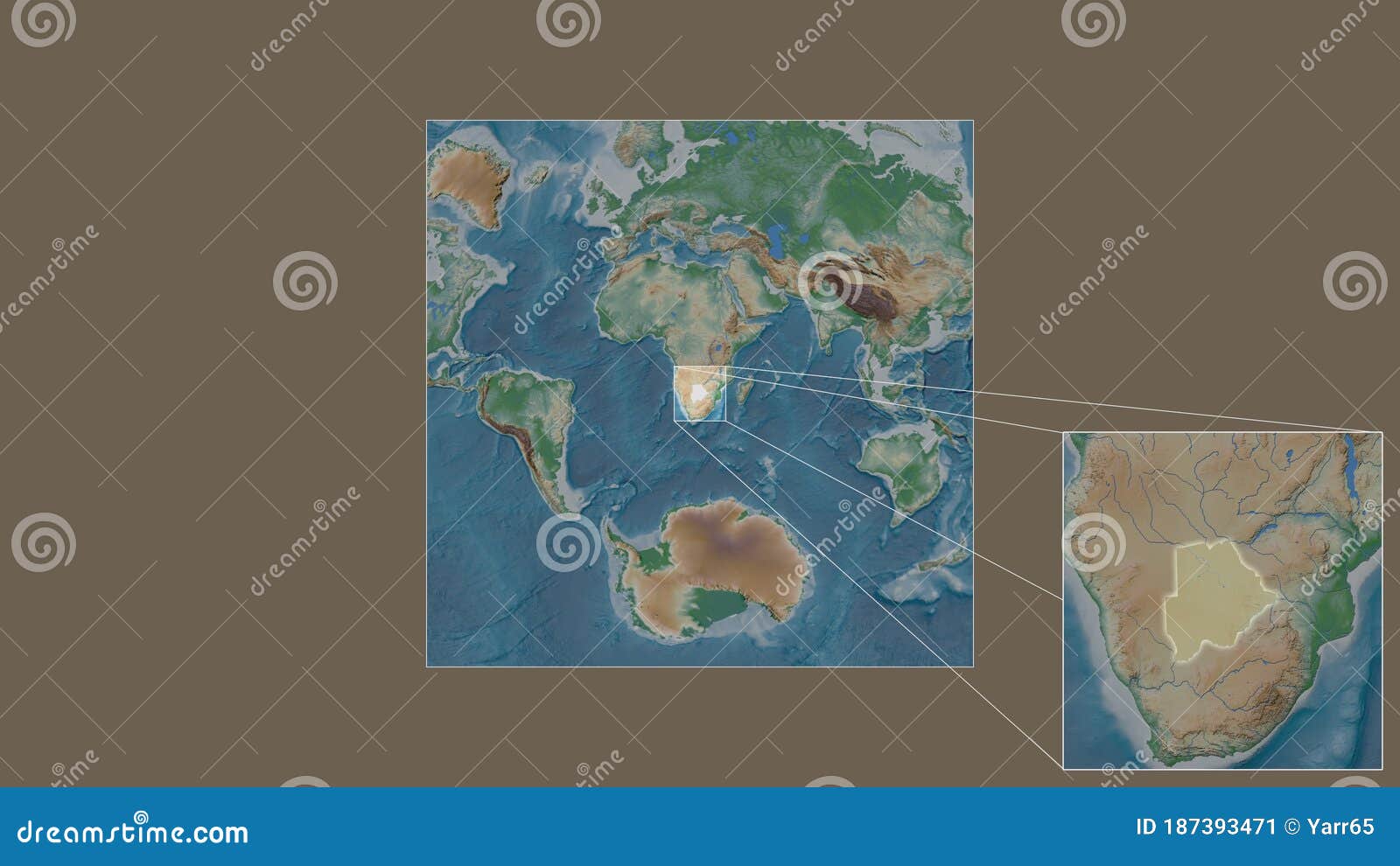Botswana - Physical. Area Extracted Stock Illustration - Illustration ...