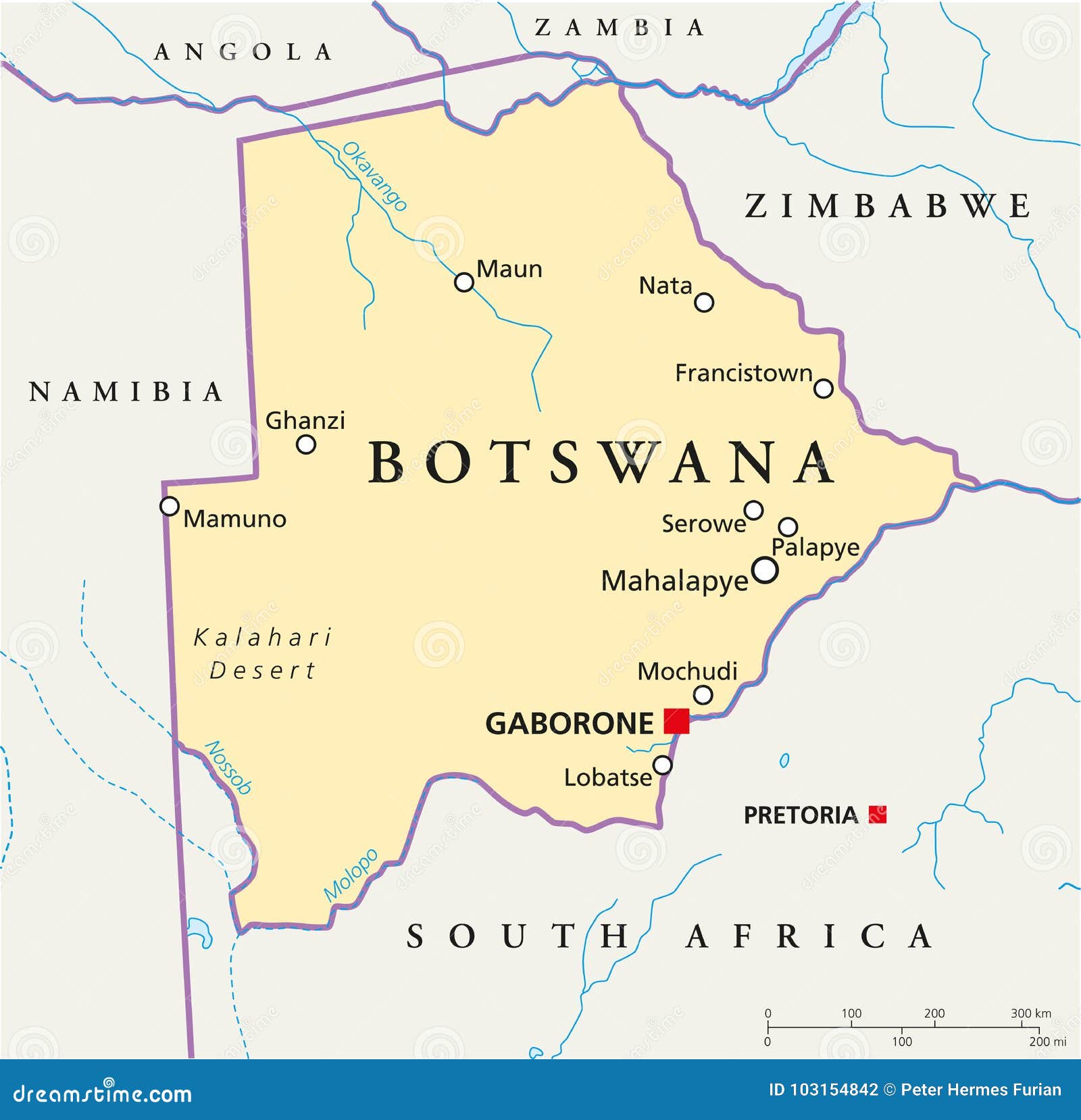 Botswana Political Map stock vector. Illustration of mochudi - 103154842 Botswana Political Map stock vector. Illustration of mochudi - 103154842