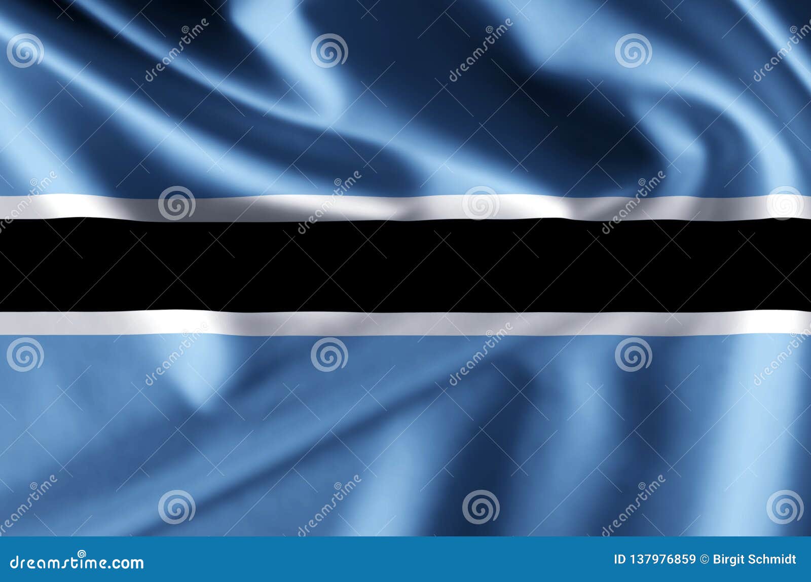 Botswana Realistic Flag Illustration. Stock Illustration - Illustration ...