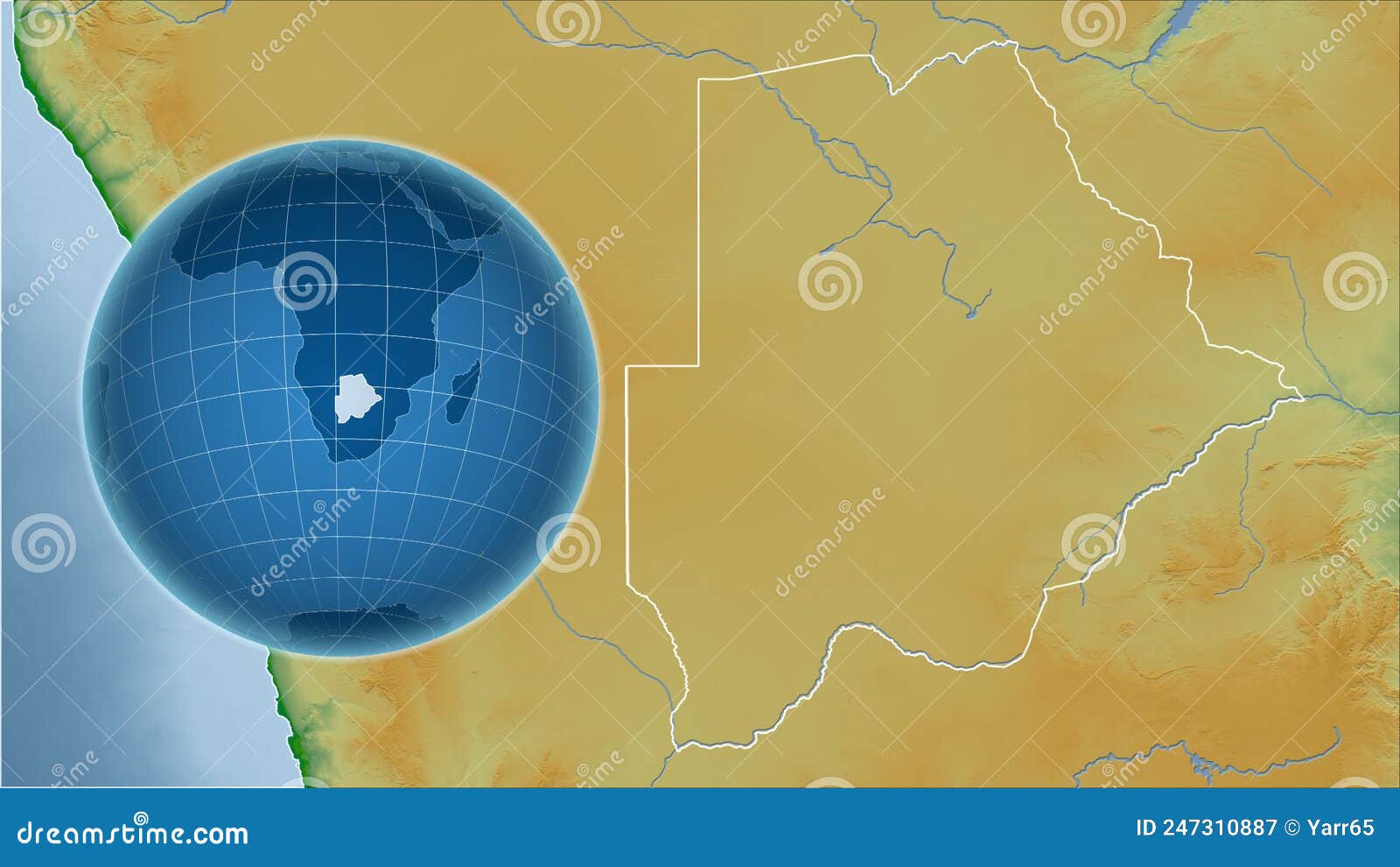 Botswana and Globe. Bumps Shaded Stock Video - Video of nations ...