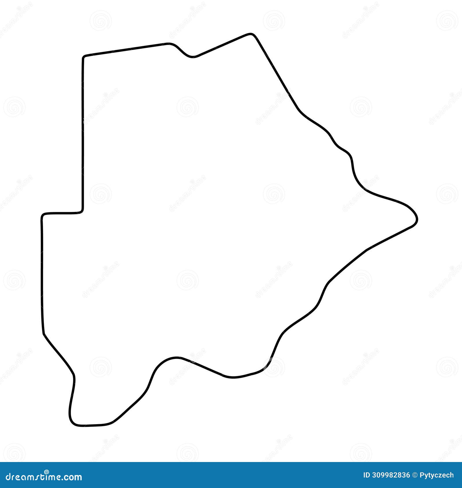 Botswana Simplified Sketch Map Vector Illustration | CartoonDealer.com ...