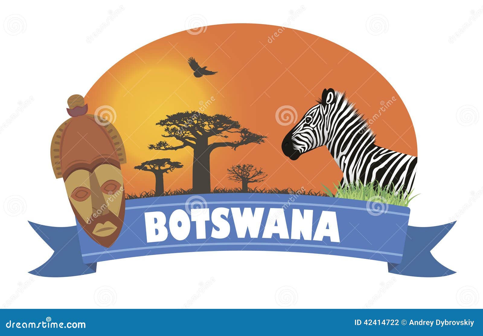 Botswana stock vector. Illustration of culture, nature - 42414722