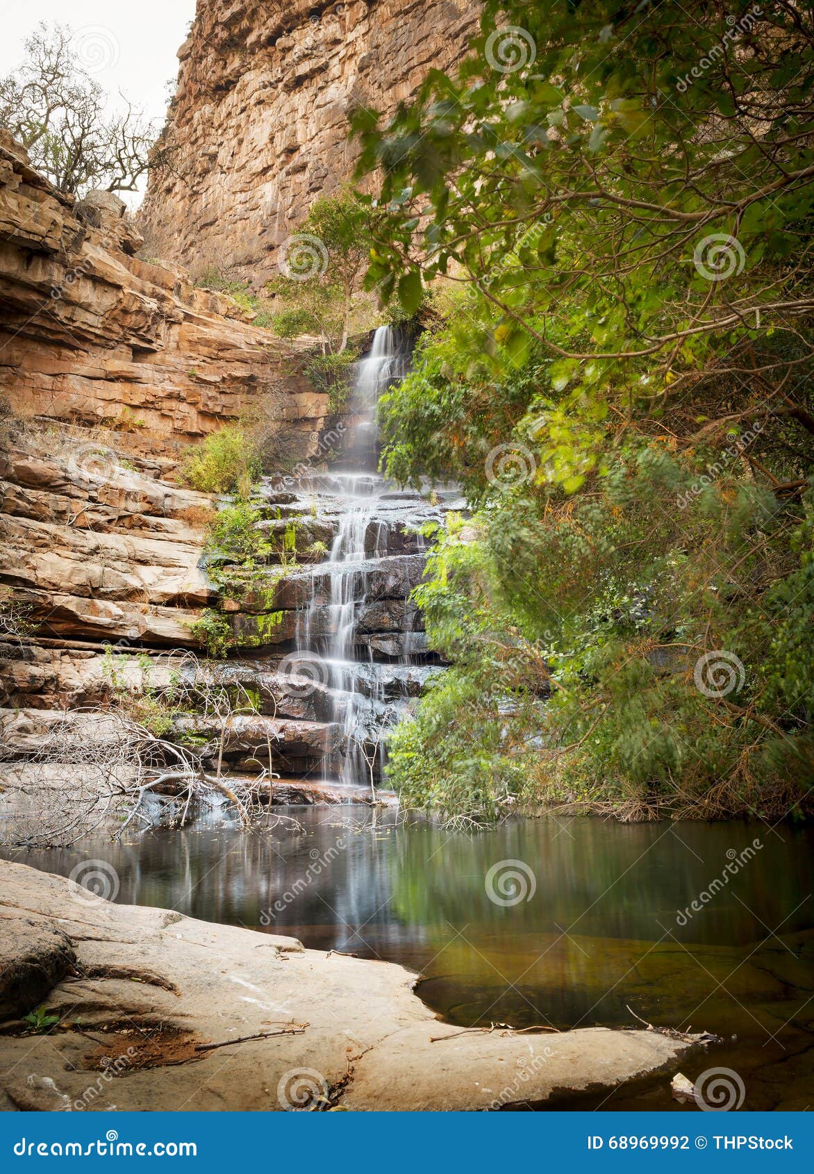 Botswana Waterfall stock photo. Image of falls, moremi - 68969992