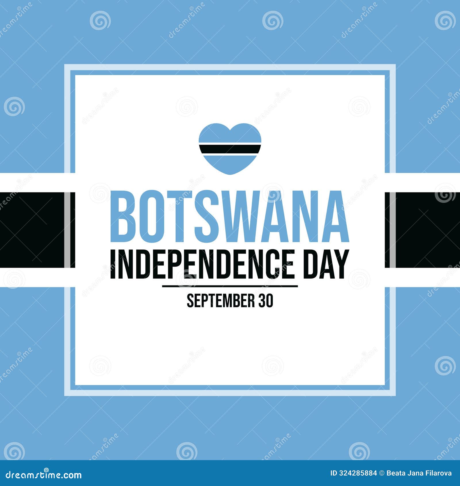 Botswana Independence Day Poster Vector Illustration Stock Illustration ...
