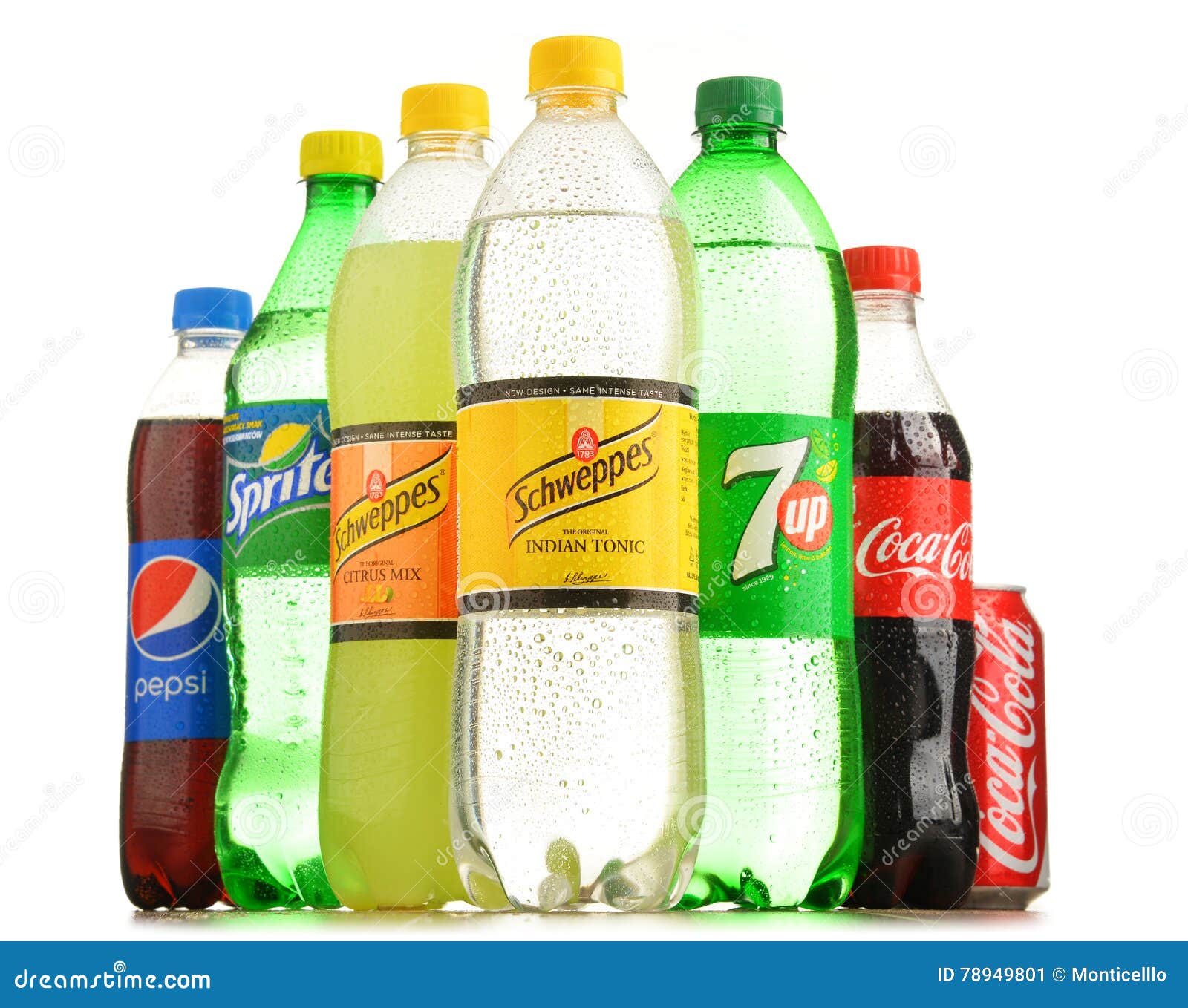Bottiglie Delle Bibite Globali Assortite Isolate Su Bianco Fotografia ...