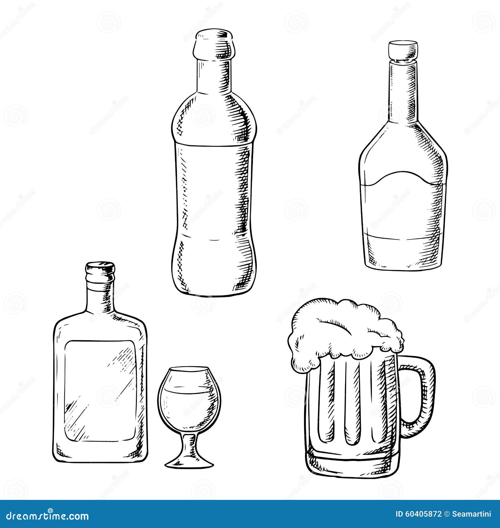 Bottiglie Di Vino, Di Liquore, Di Whiskey E Di Birra Illustrazione ... Bottiglie Di Vino, Di Liquore, Di Whiskey E Di Birra Illustrazione ...