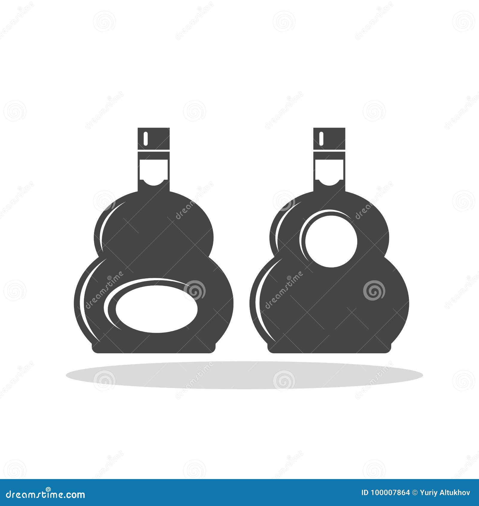 Bottle of Alcohol Vector Flat Icon. Stock Vector - Illustration of ...