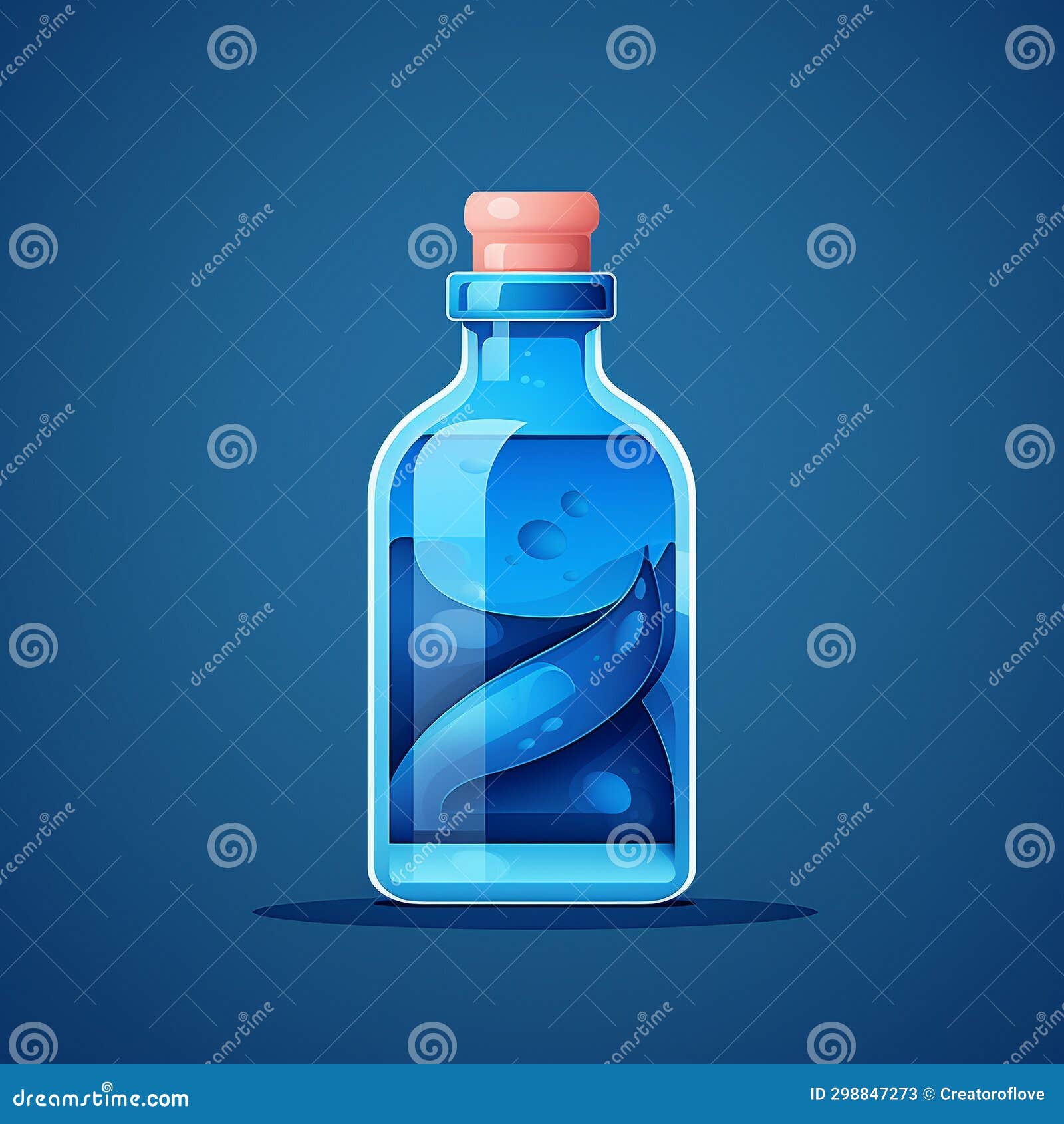 A Bottle of Antidote on Sky Blue Background Stock Illustration ...