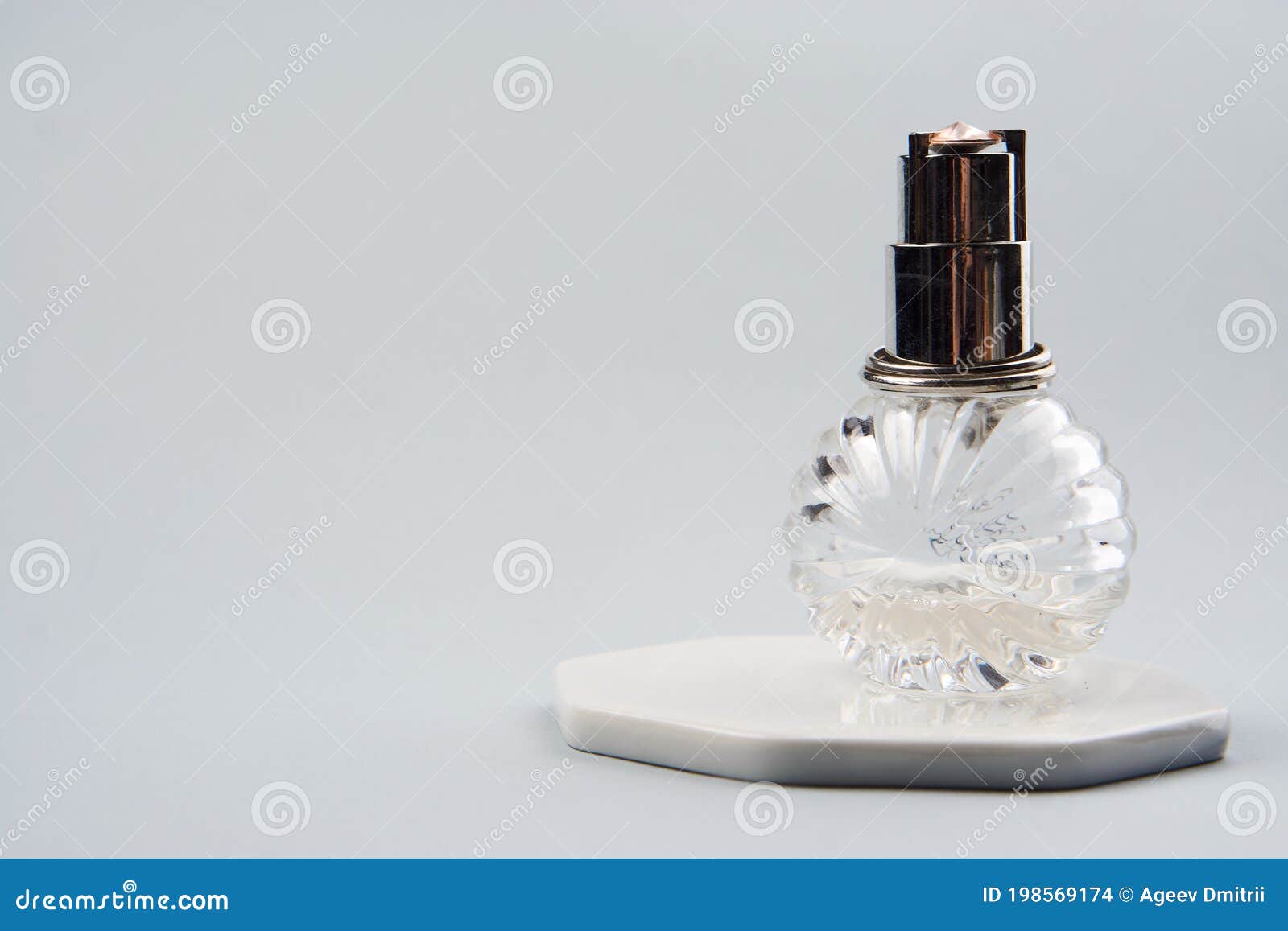 Bottle with Aromatic Liquid Perfume Cologne Light Background. Stock ...