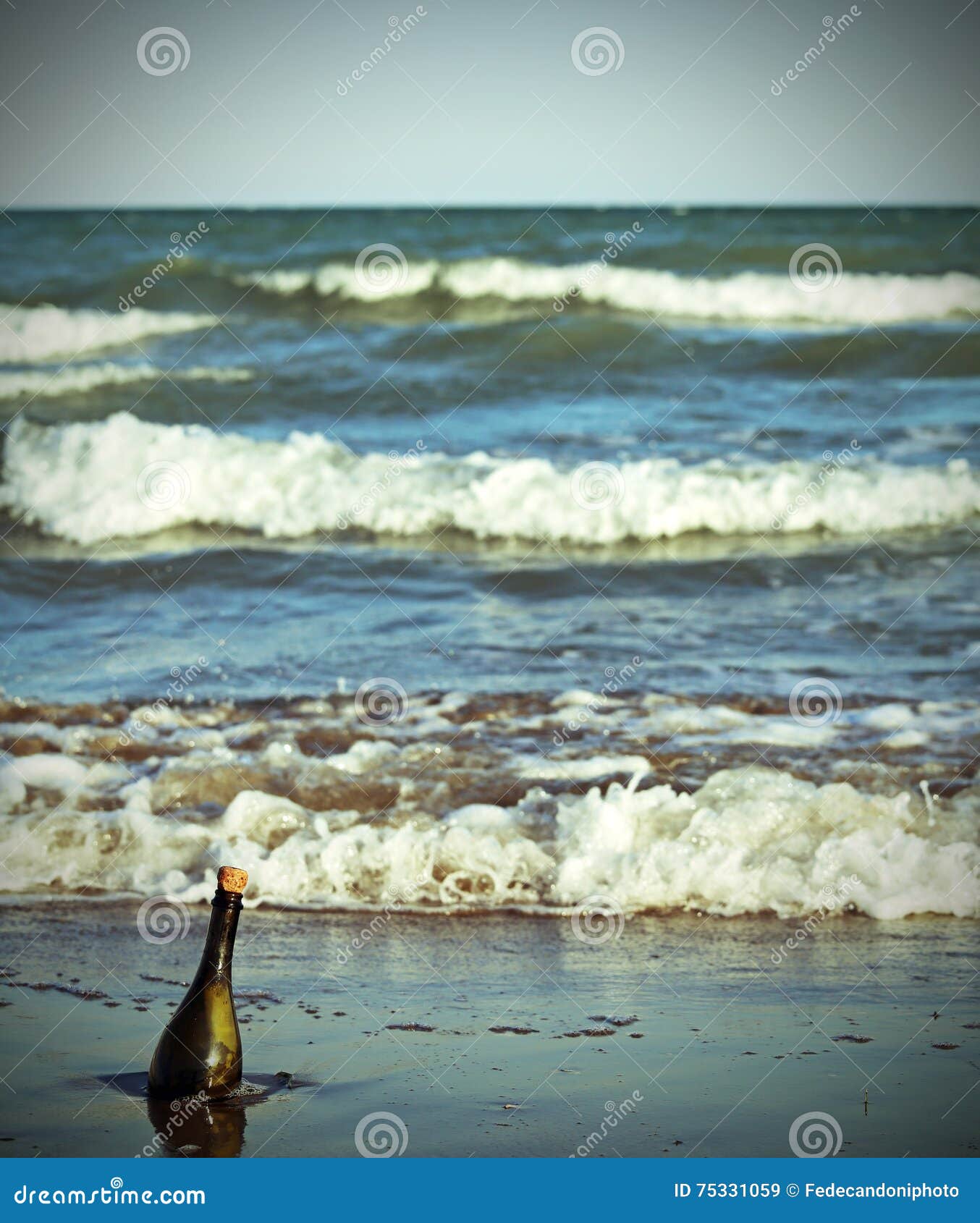 Bottle on the Beach with a Message Stock Image - Image of help ...