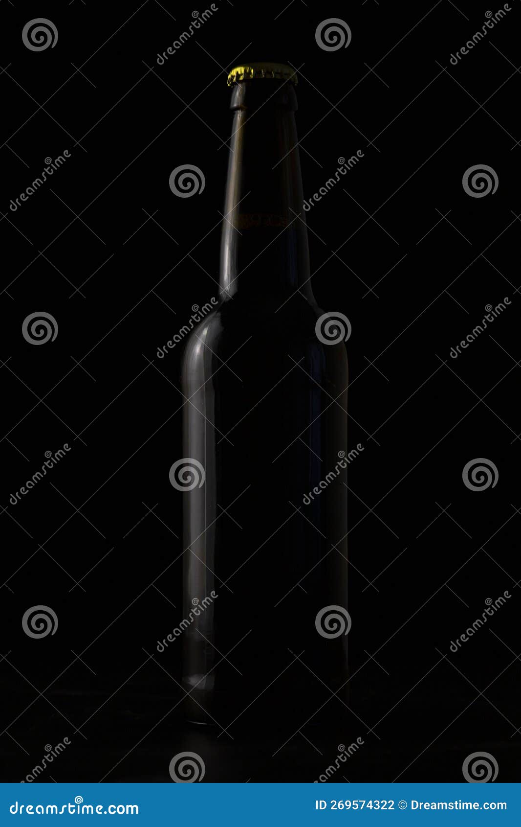 A Bottle of Beer on a Black Background Stock Photo - Image of studio ...