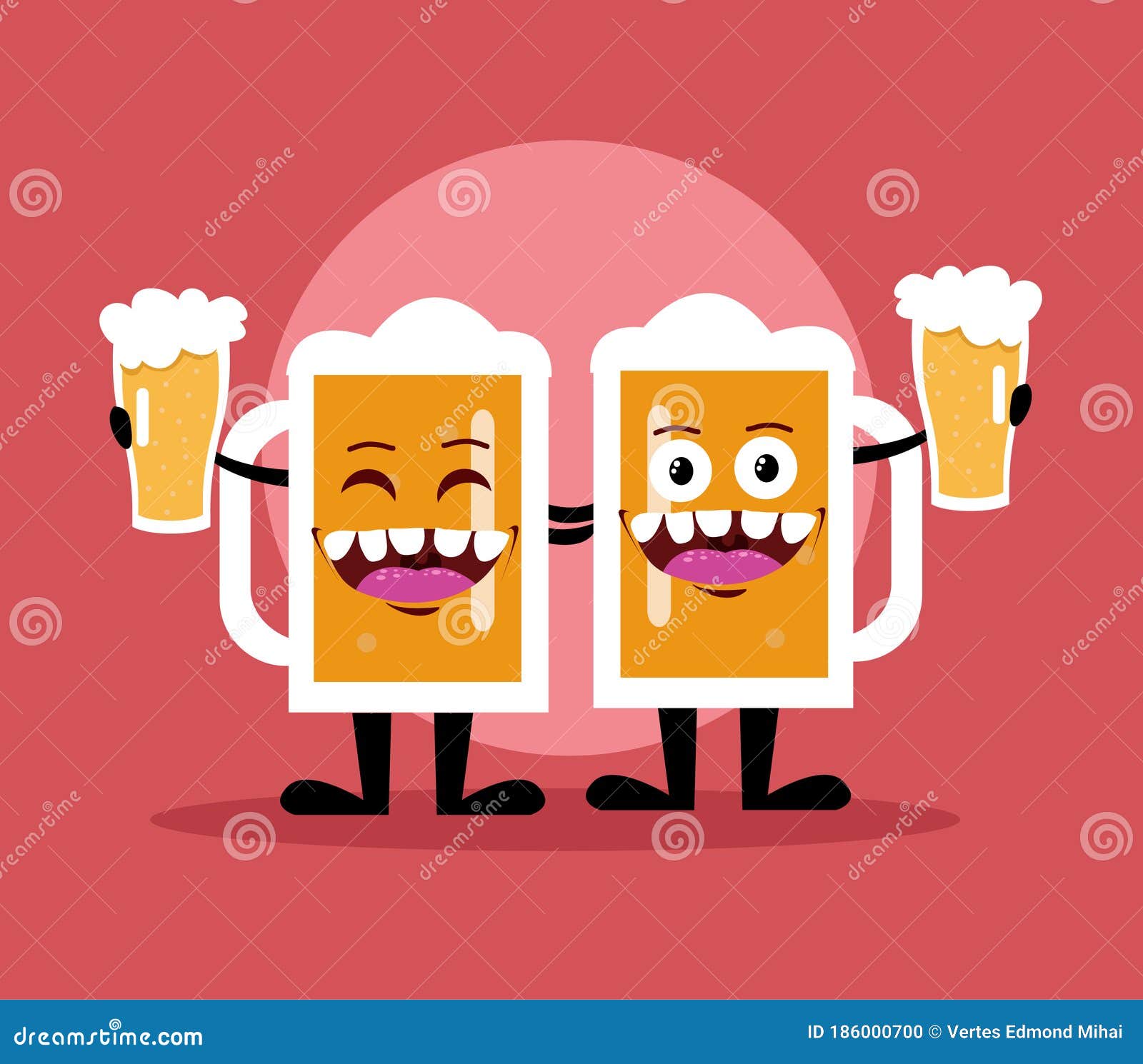Bottle of Beer Cartoon Design Stock Vector - Illustration of glass ...