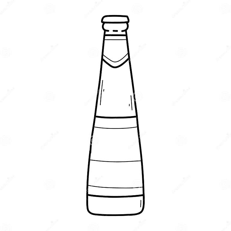 Bottle of Beer in Doodle Style. Linear Glass Bottle. Stock Illustration ...